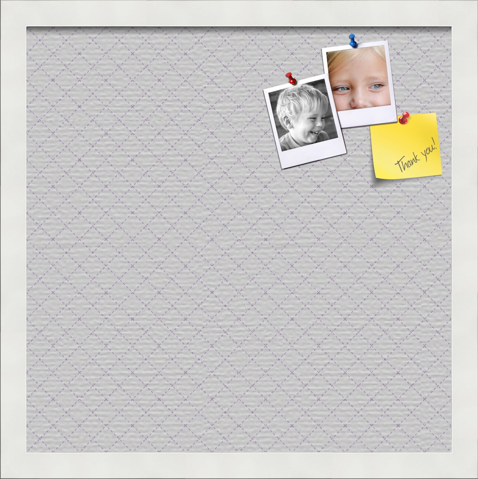 PinPix 16x16 Custom Cork Bulletin Board Light Grey Diamond Poster Board ...
