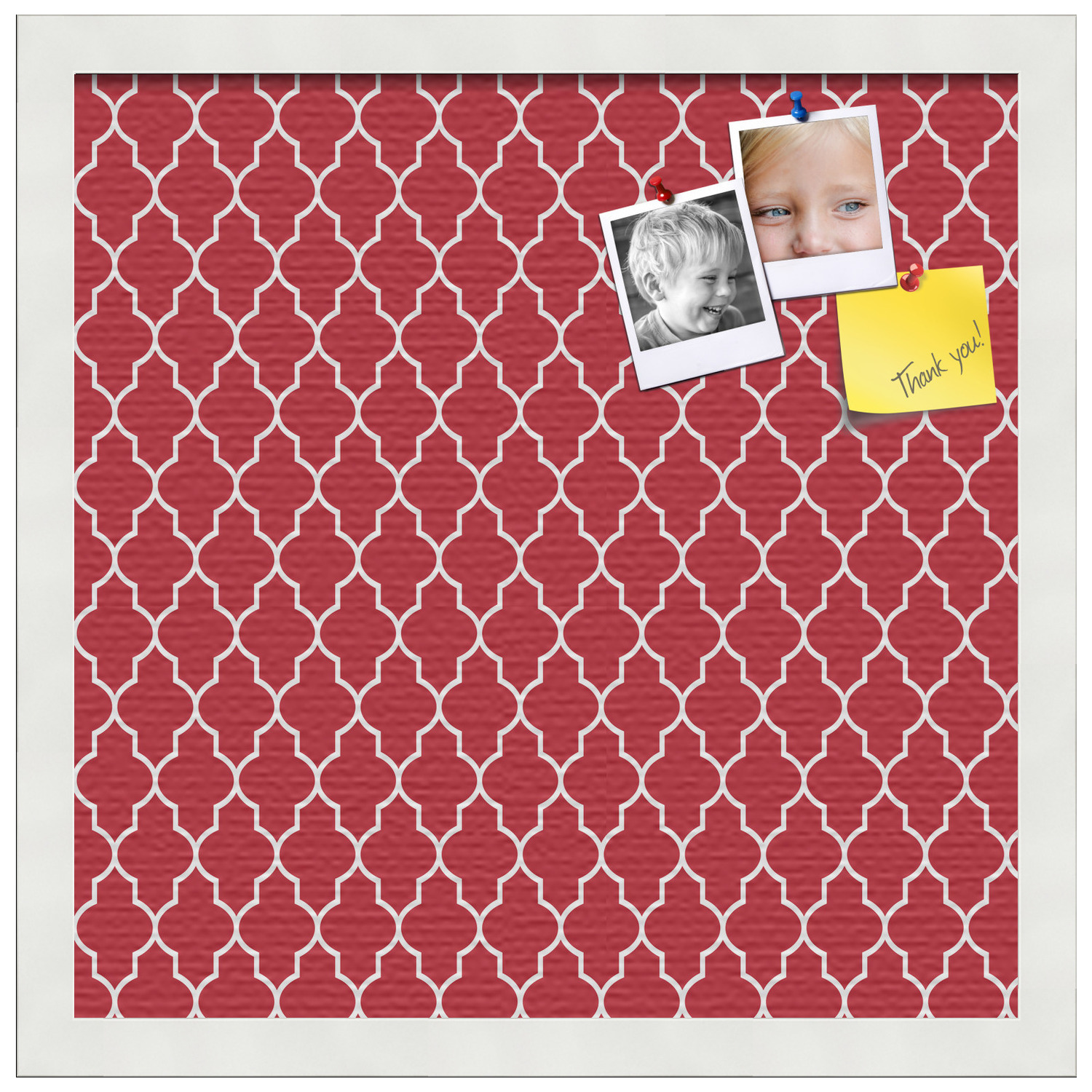 PinPix 16x16 Custom Cork Bulletin Board Quarterfoil Red Poster Board ...