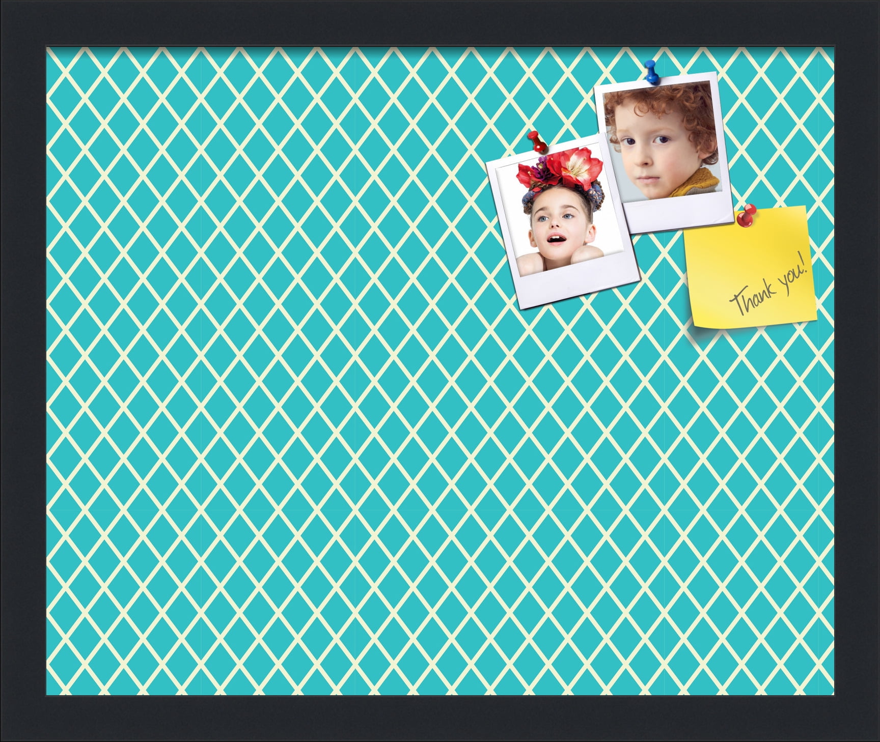 PinPix 17x14 Custom Cork Bulletin Board Neon Blue Diamond Poster Board ...