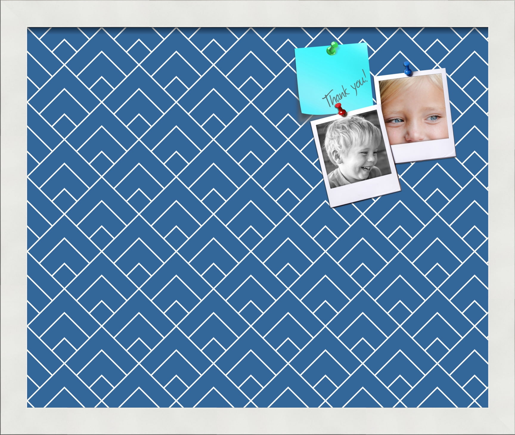 PinPix 17x14 Custom Cork Bulletin Board Peaks Modern Pattern Navy ...