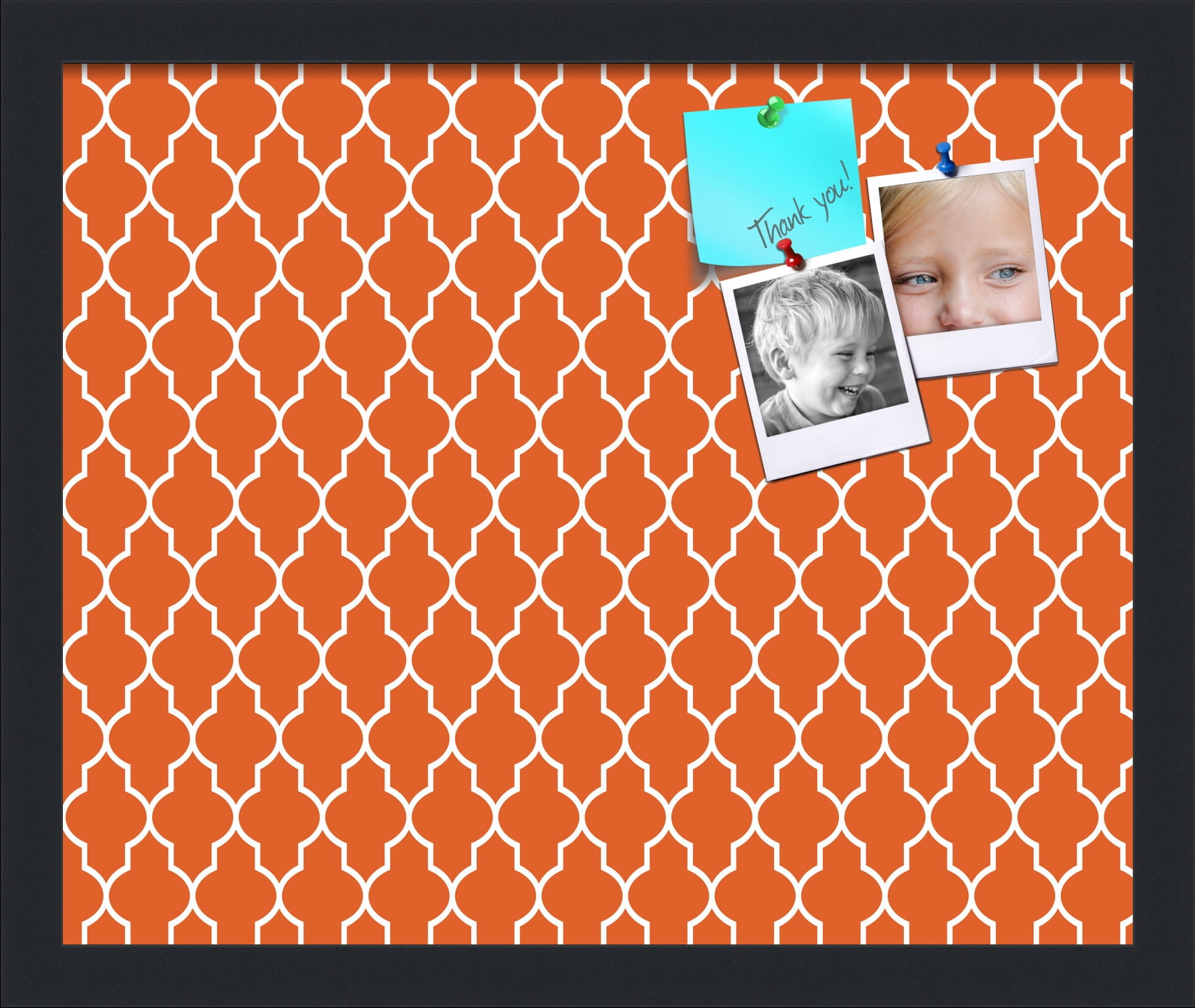 PinPix 17x14 Custom Cork Bulletin Board Quarterfoil Orange Poster Board ...