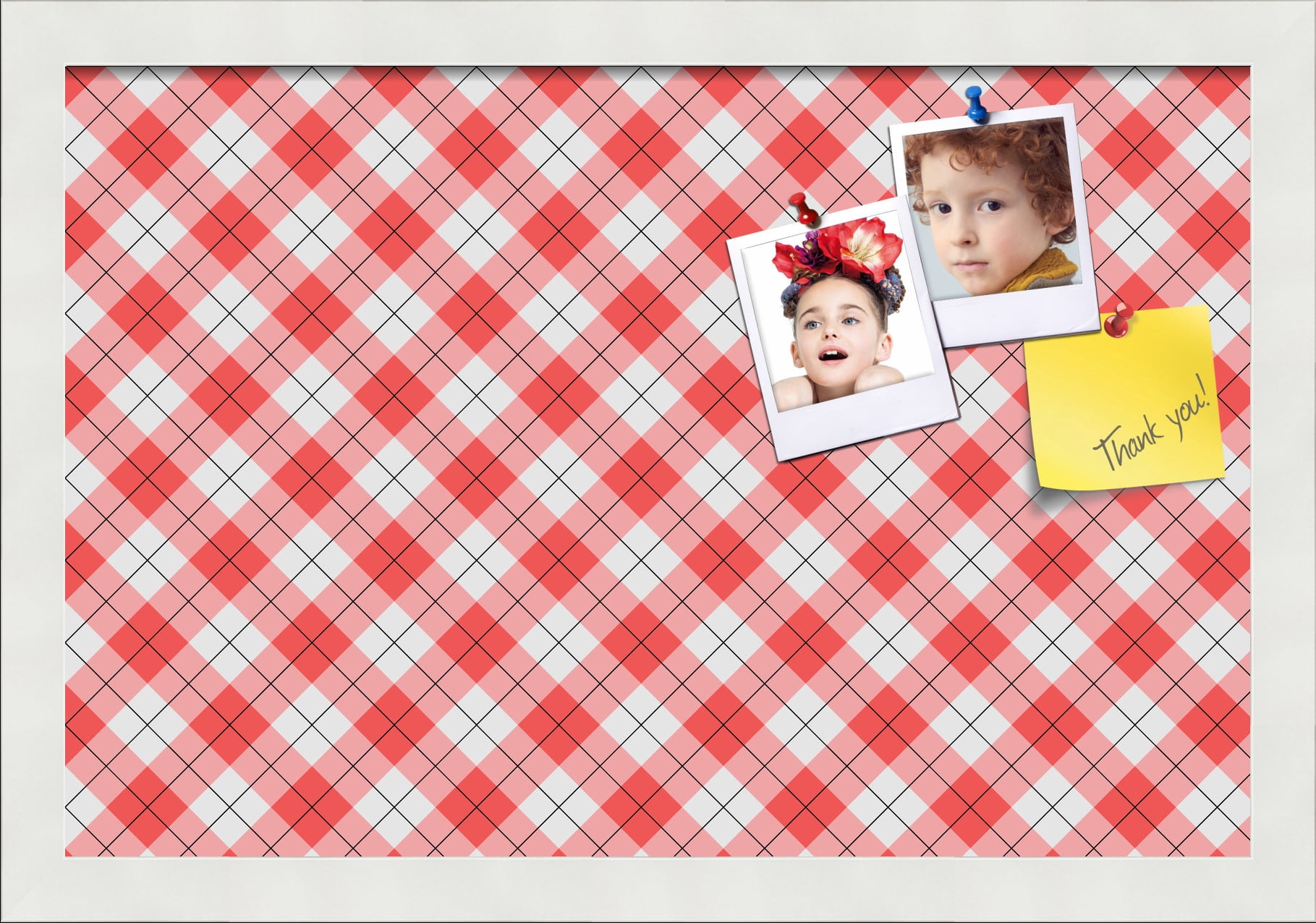 PinPix 18x12 Custom Cork Bulletin Board Argyle Red Poster Board Has a ...