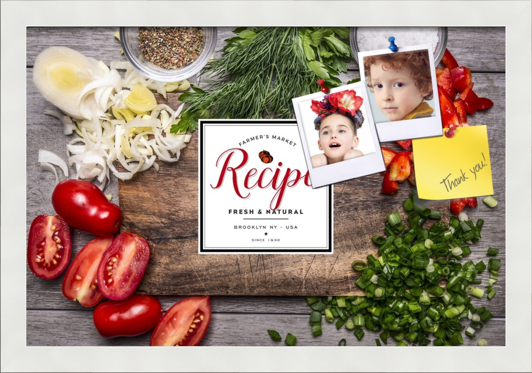 PinPix 18x12 Custom Cork Bulletin Board Chopped Vegetables Poster Board ...