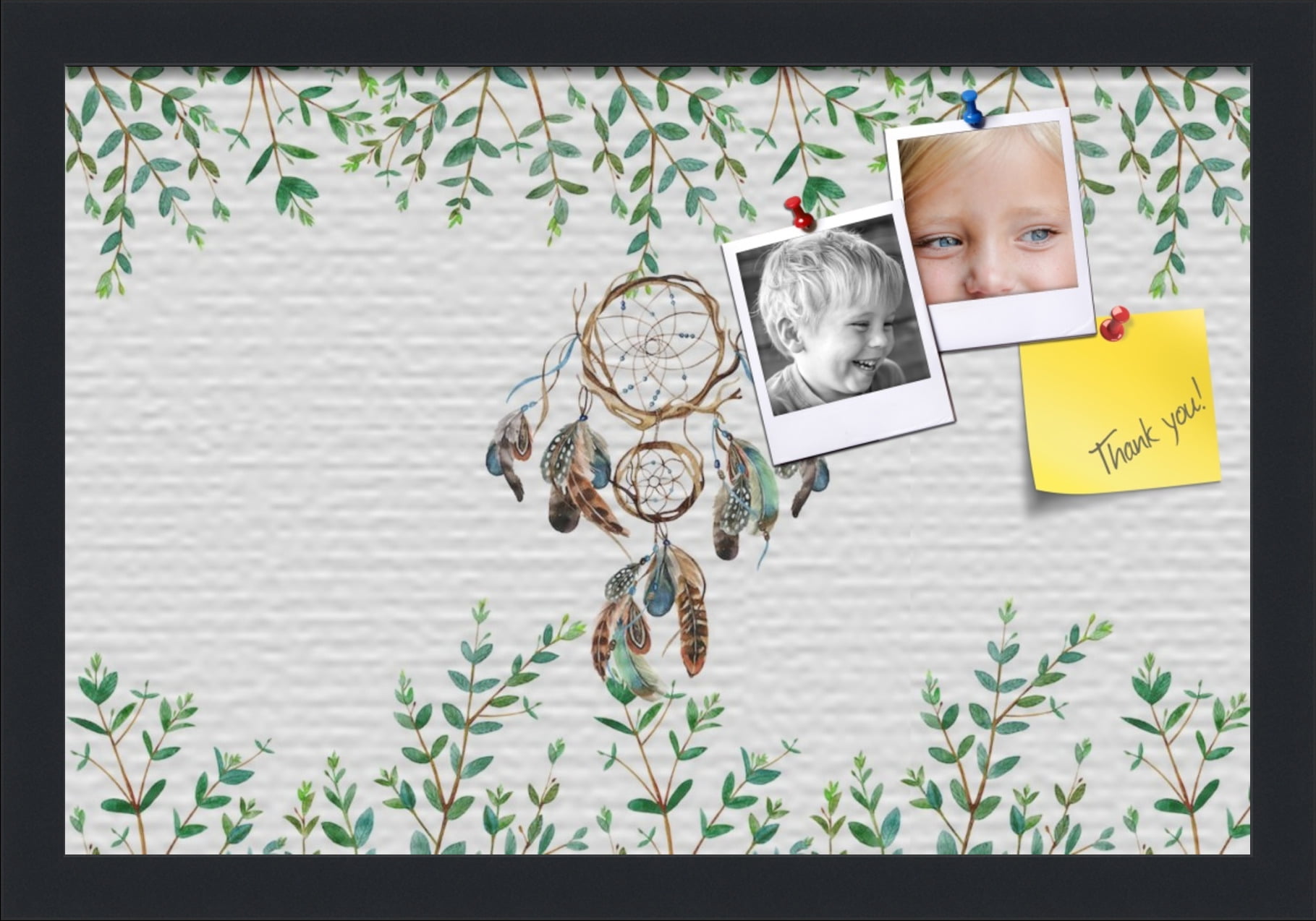PinPix 18x12 Custom Cork Bulletin Board Dreamcatcher Poster Board Has a ...