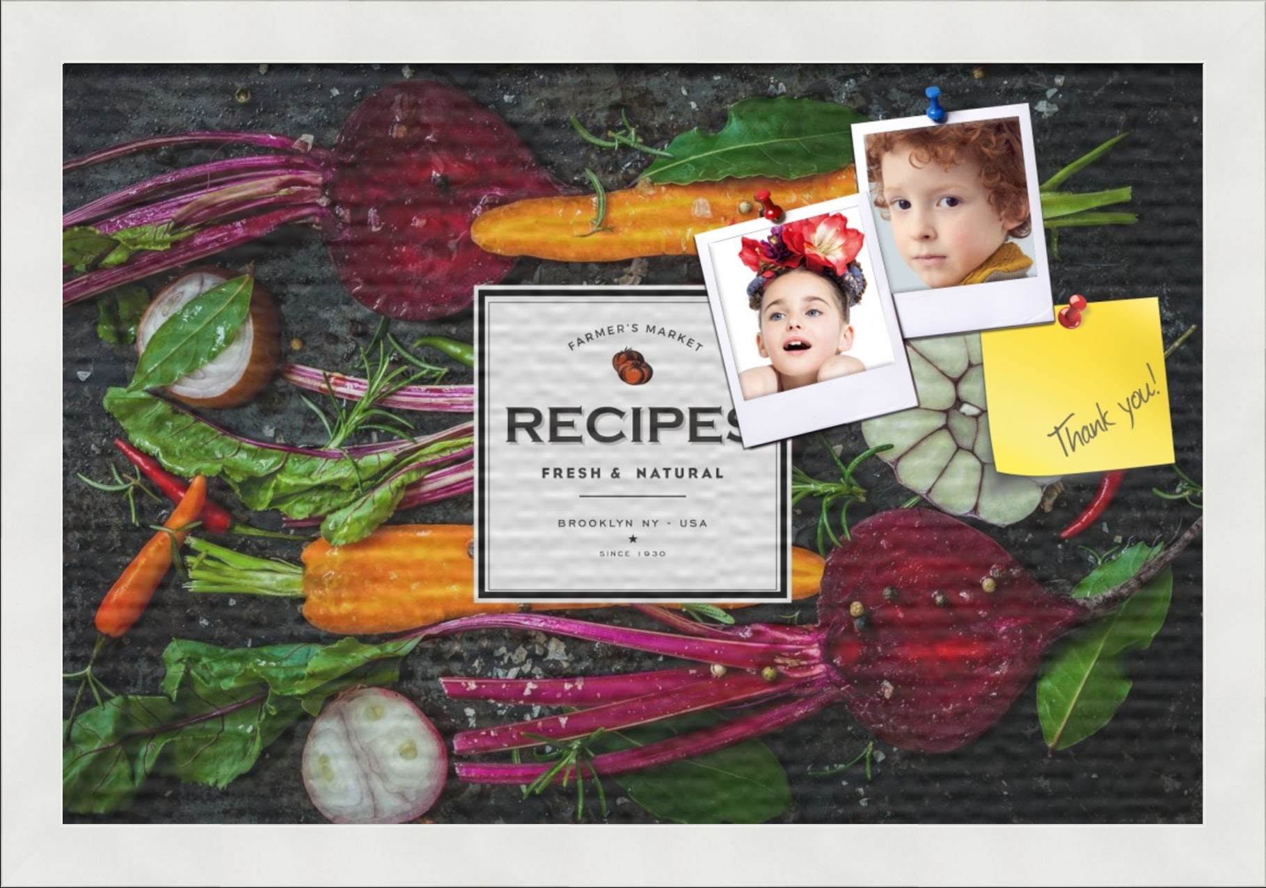 PinPix 18x12 Custom Cork Bulletin Board Root Vegetables Poster Board ...