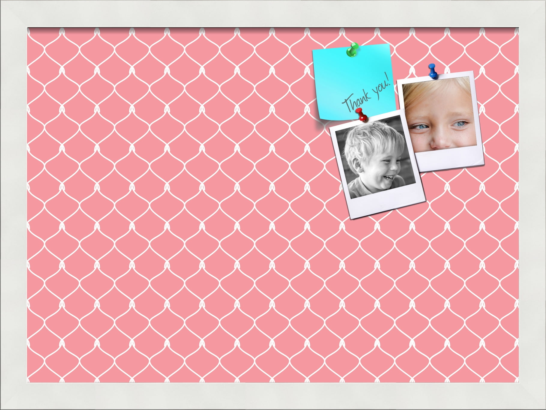 PinPix 18x13 Custom Cork Bulletin Board Light Pink Chain Poster Board ...