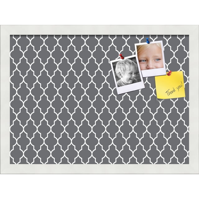 PinPix 18x13 Custom Cork Bulletin Board Quatrefoil Dk Grey Poster Board ...