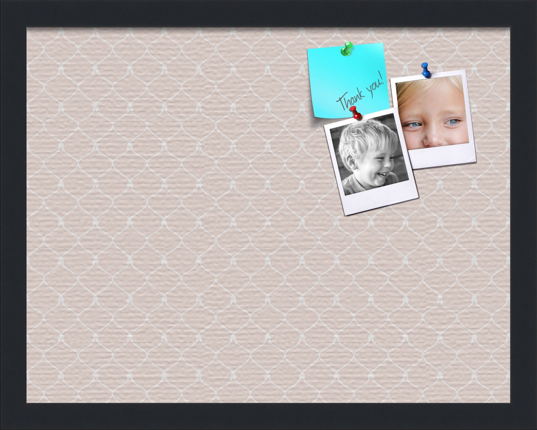 PinPix 18x14 Custom Cork Bulletin Board Baby Pink Chain Poster Board ...