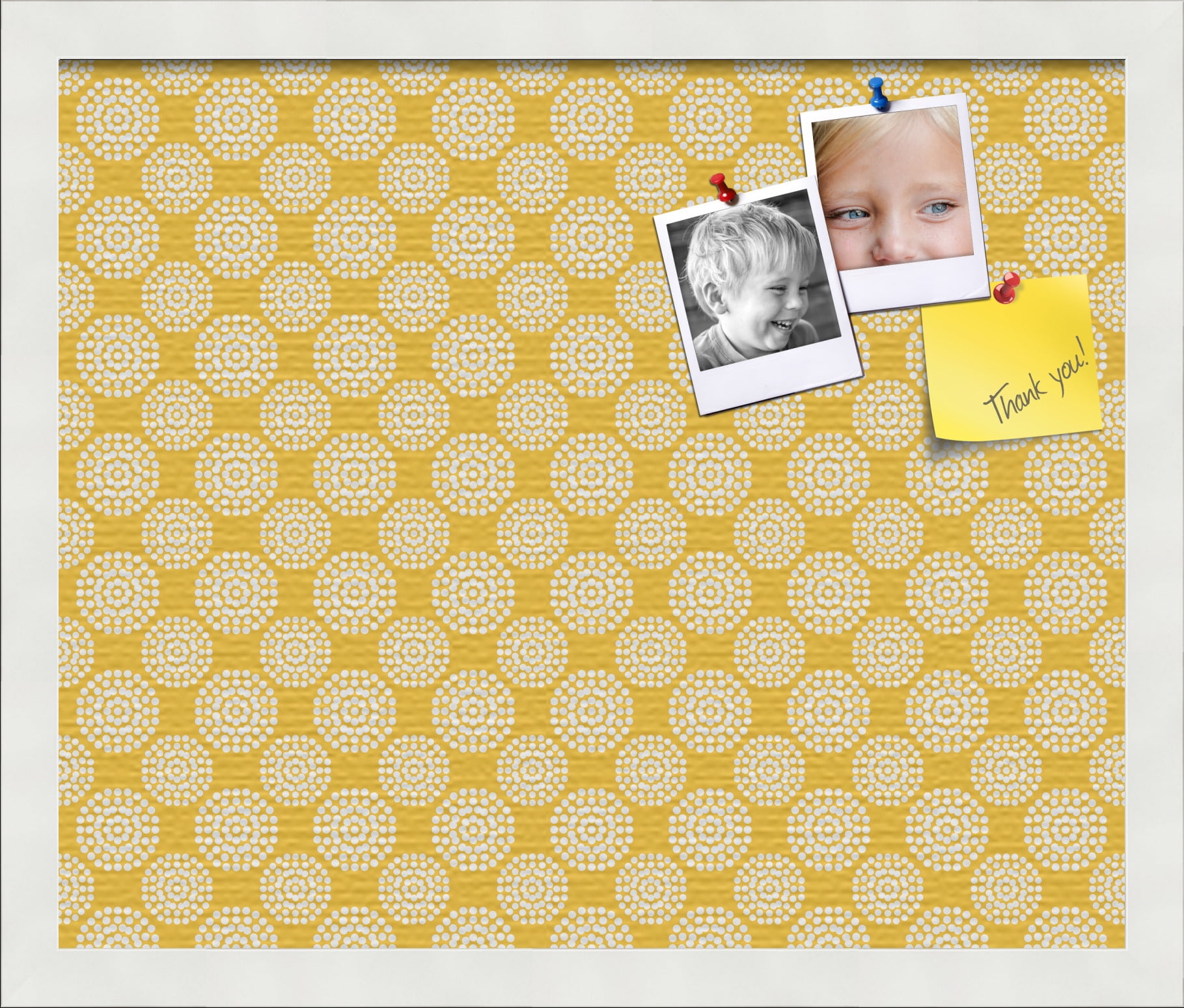 PinPix 18x15 Custom Cork Bulletin Board Floral Neon Yellow Poster Board ...