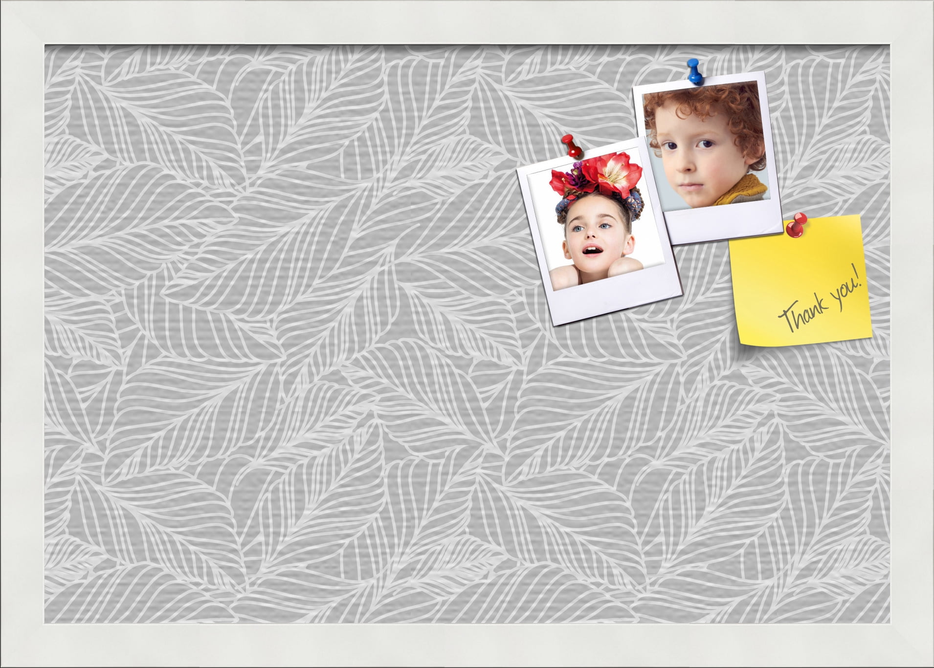 PinPix 19x13 Custom Cork Bulletin Board Grey White Poster Board Has a ...