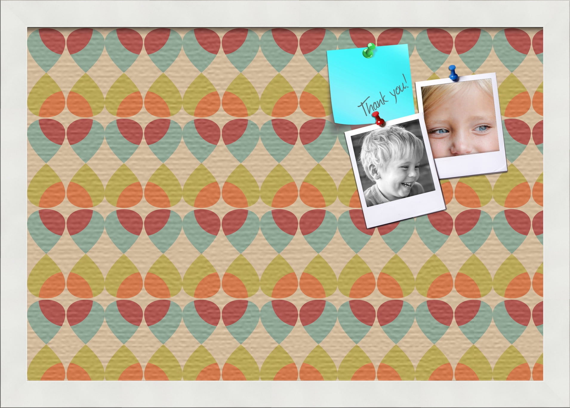 PinPix 19x13 Custom Cork Bulletin Board Kaliedescope Poster Board Has a ...