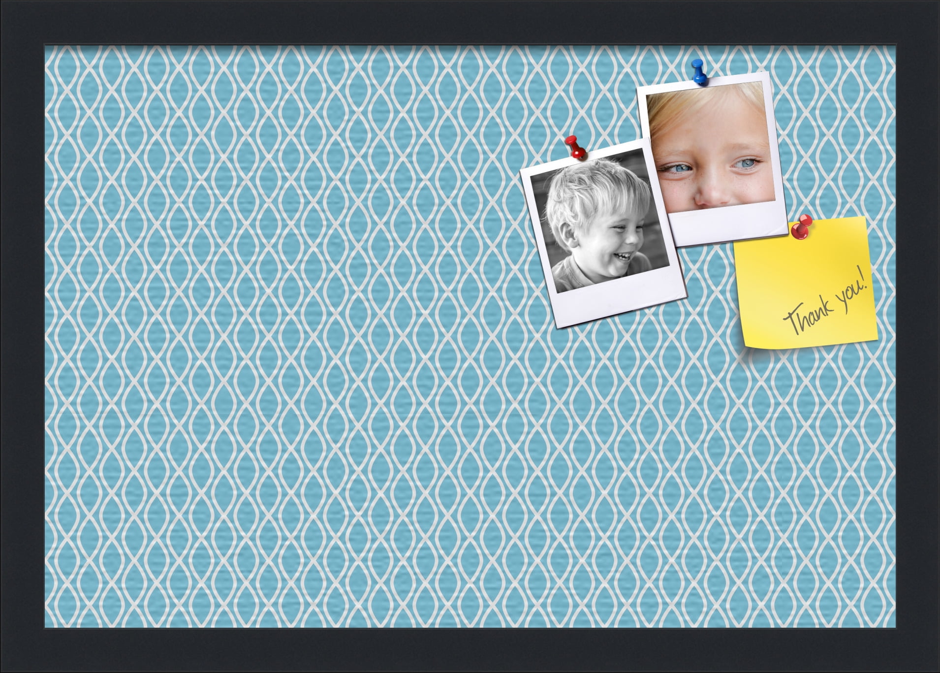 PinPix 19x13 Custom Cork Bulletin Board Sky Blue Waves Poster Board Has ...