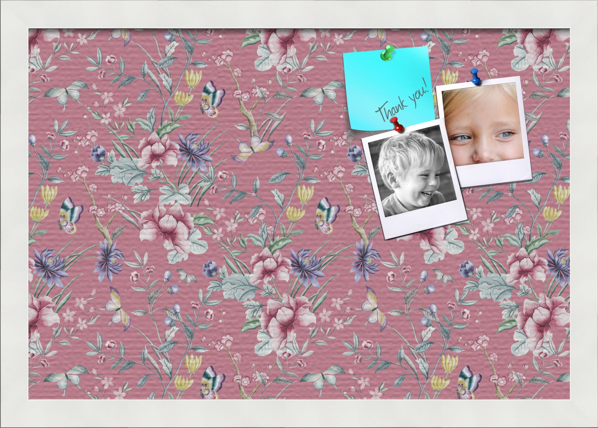 PinPix 19x13 Custom Cork Bulletin Board Vintage Japanese Floral ...