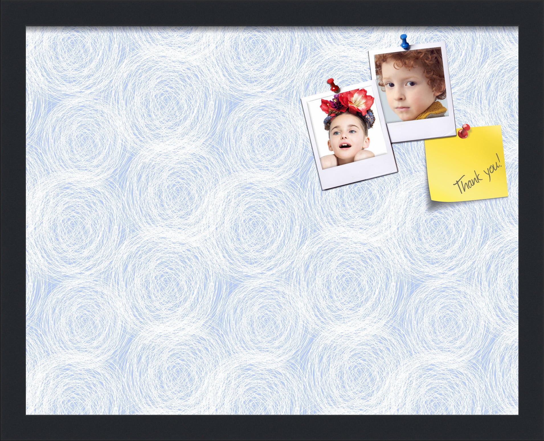 PinPix 19x15 Custom Cork Bulletin Board Circles Sketch Mill White ...