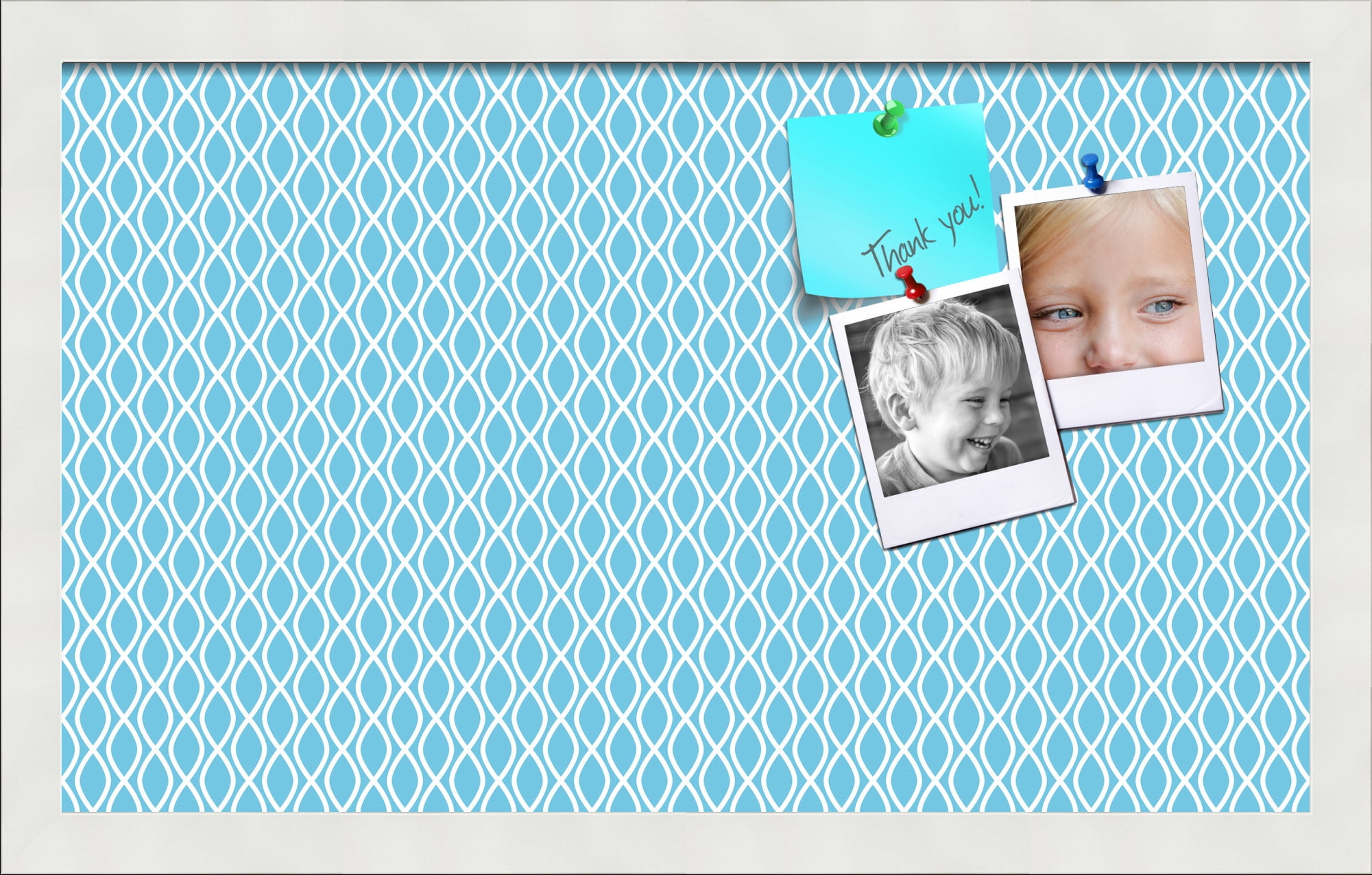 PinPix 20x12 Custom Cork Bulletin Board Sky Blue Waves Poster Board Has ...