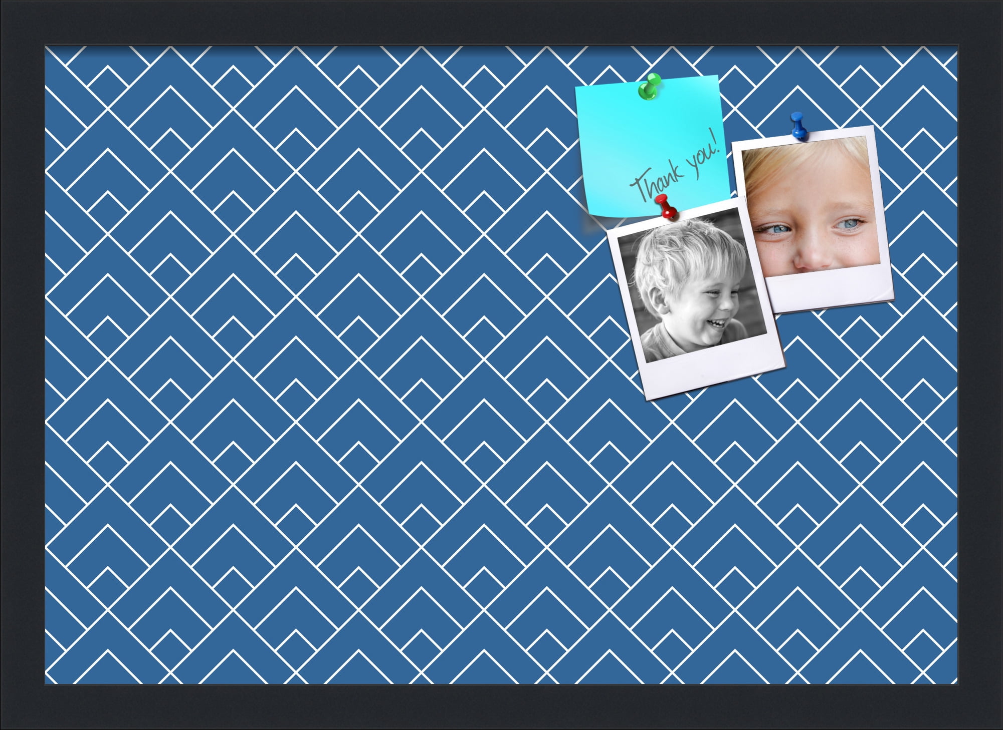PinPix 20x14 Custom Cork Bulletin Board Peaks Modern Pattern Navy ...