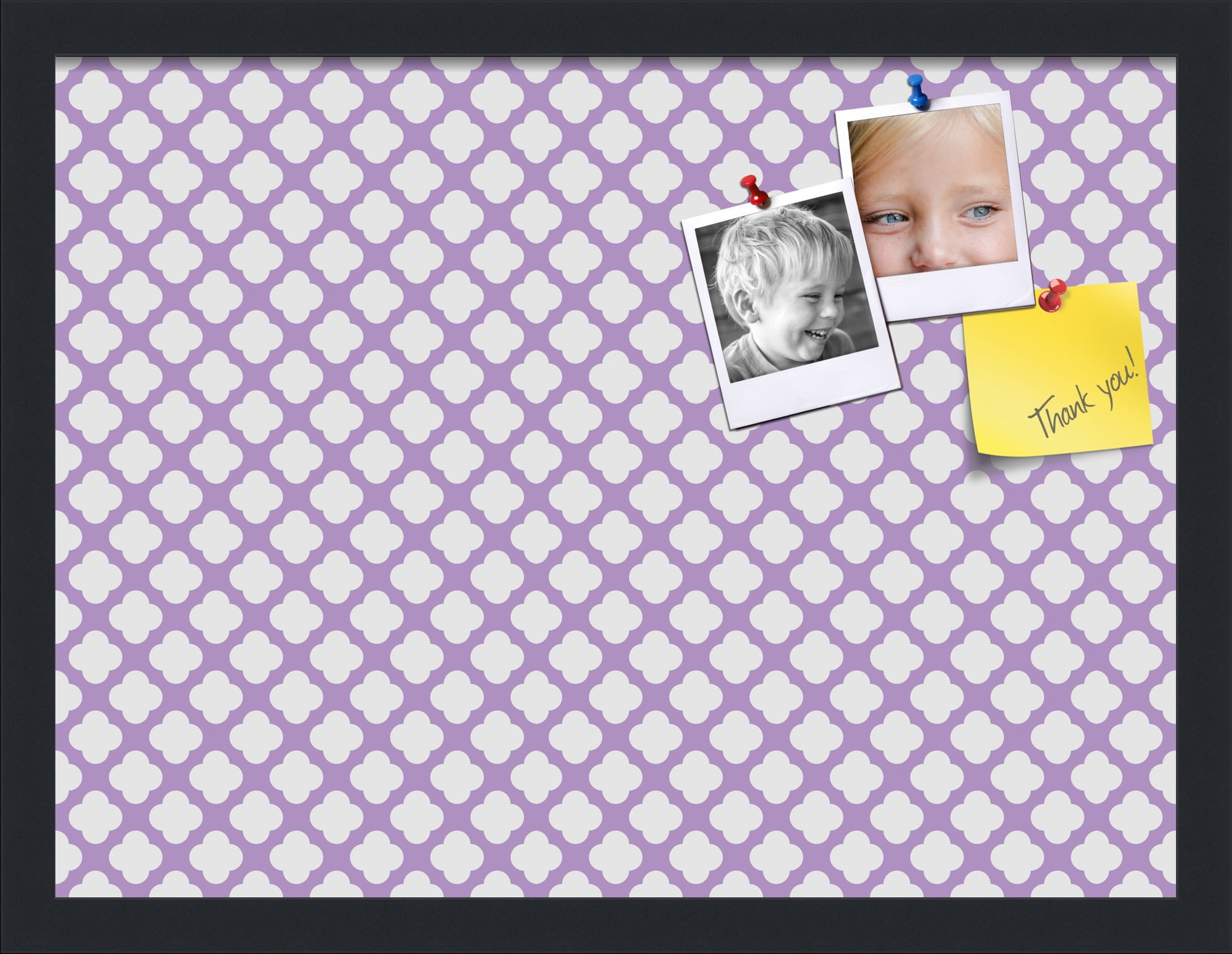 PinPix 20x15 Custom Cork Bulletin Board Light Purple Clover Poster ...