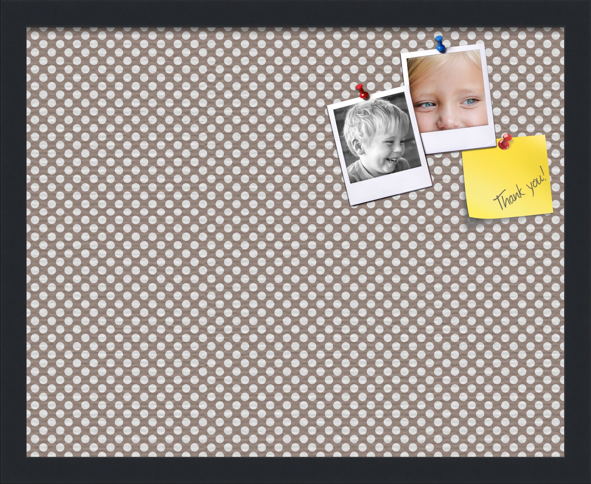 PinPix 20x16 Custom Cork Bulletin Board Brown Polka Dot Poster Board ...