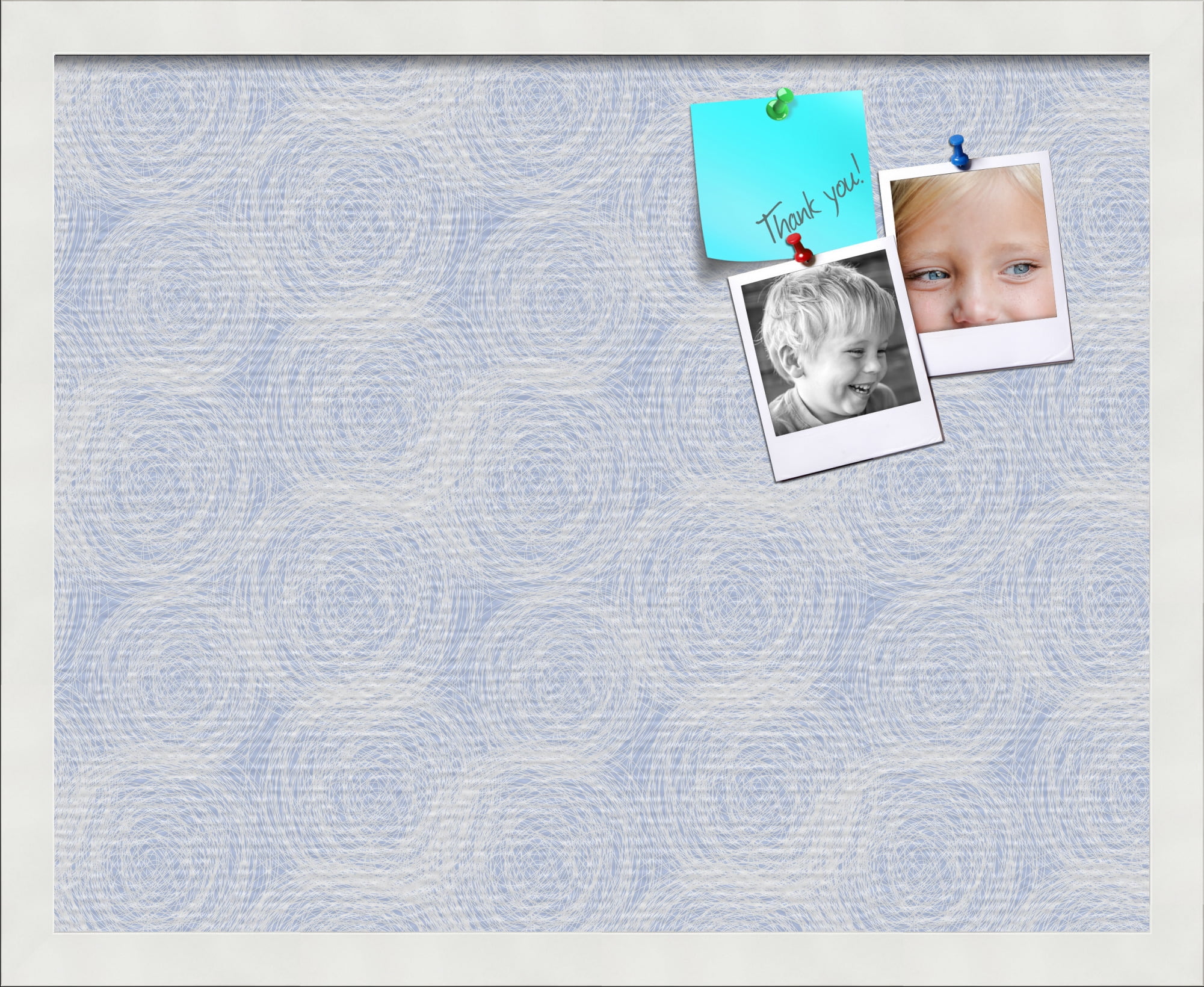 PinPix 20x16 Custom Cork Bulletin Board Circles Sketch Mill White ...