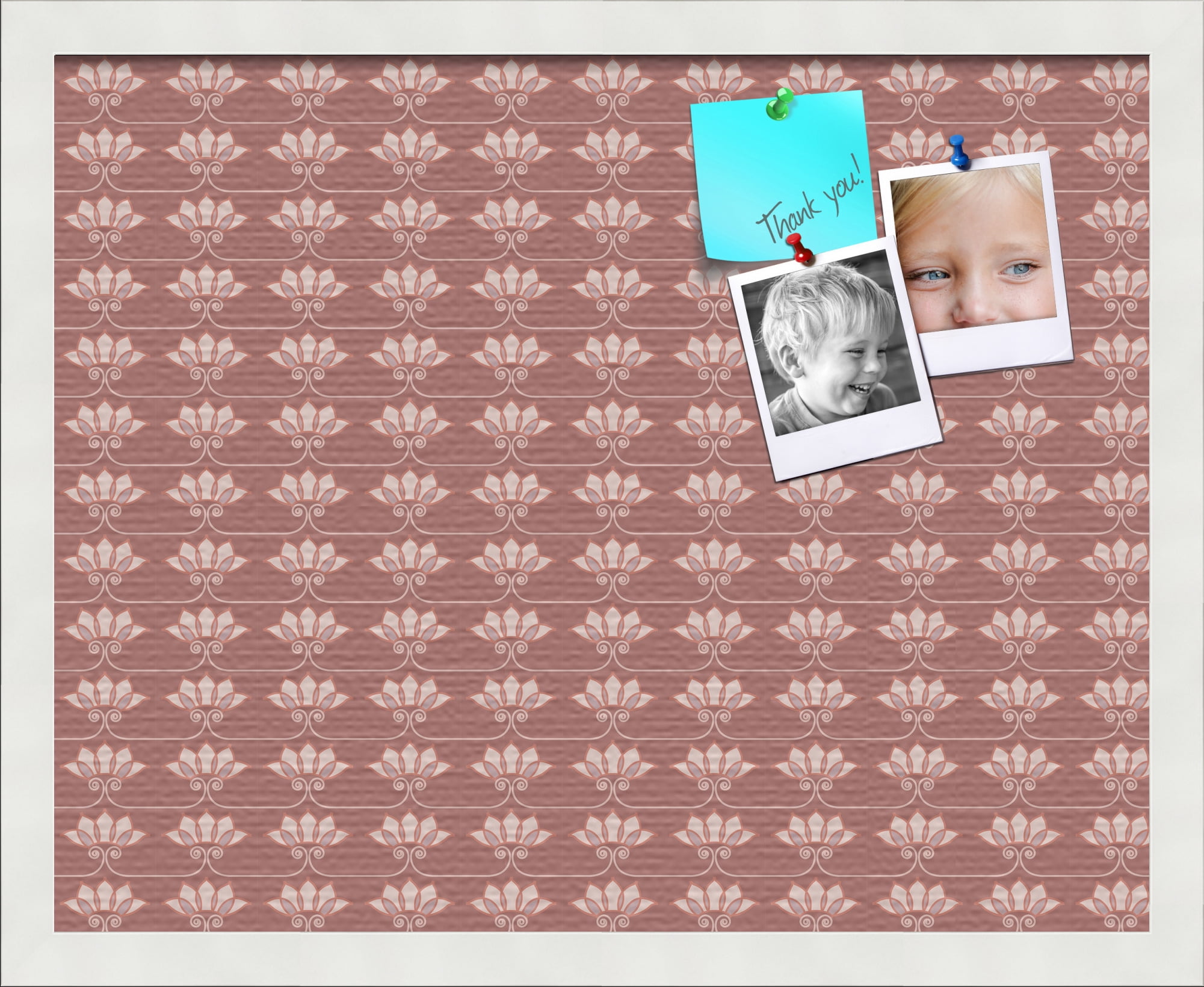 PinPix 20x16 Custom Cork Bulletin Board Pink Sea Shells Poster Board ...