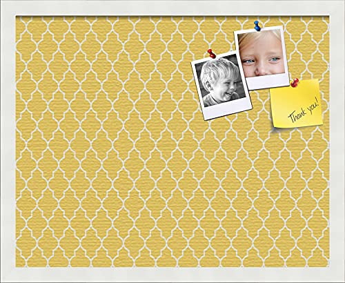 PinPix 20x16 Custom Cork Bulletin Board Quatrefoil Yellow Poster Board ...