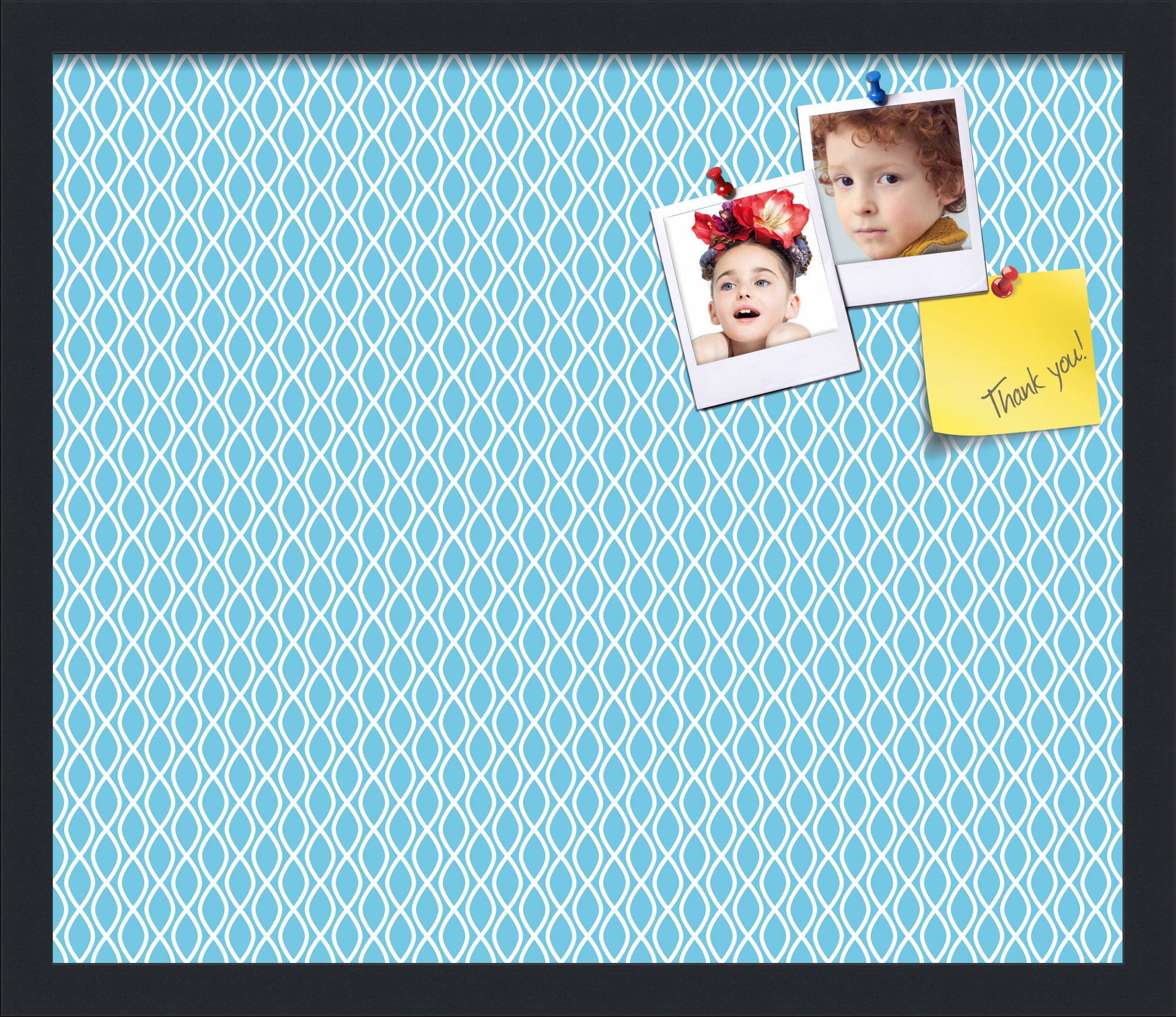 PinPix 20x17 Custom Cork Bulletin Board Sky Blue Waves Poster Board Has ...