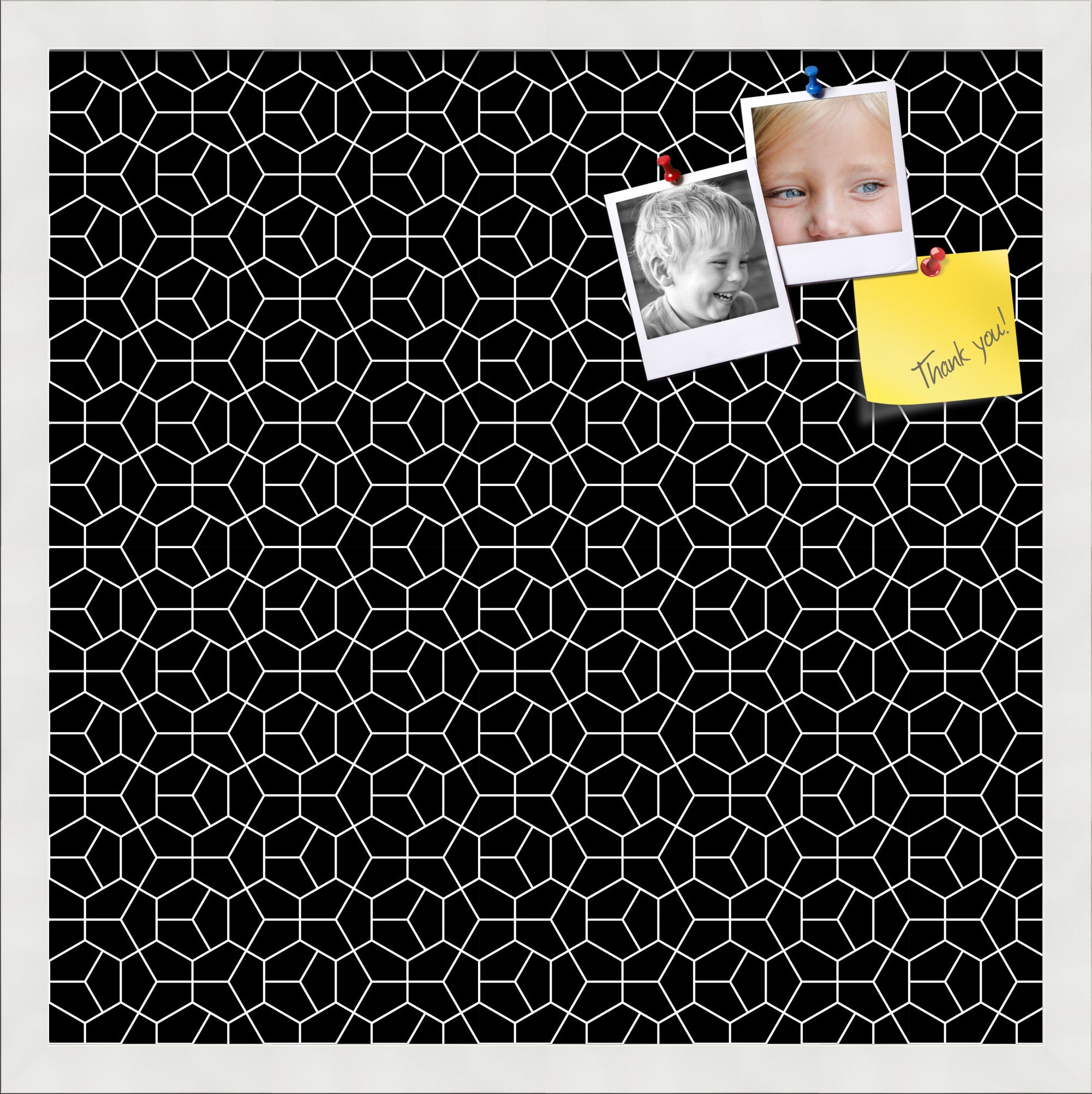 PinPix 20x20 Custom Cork Bulletin Board Modeco Hex W B Poster Board Has ...