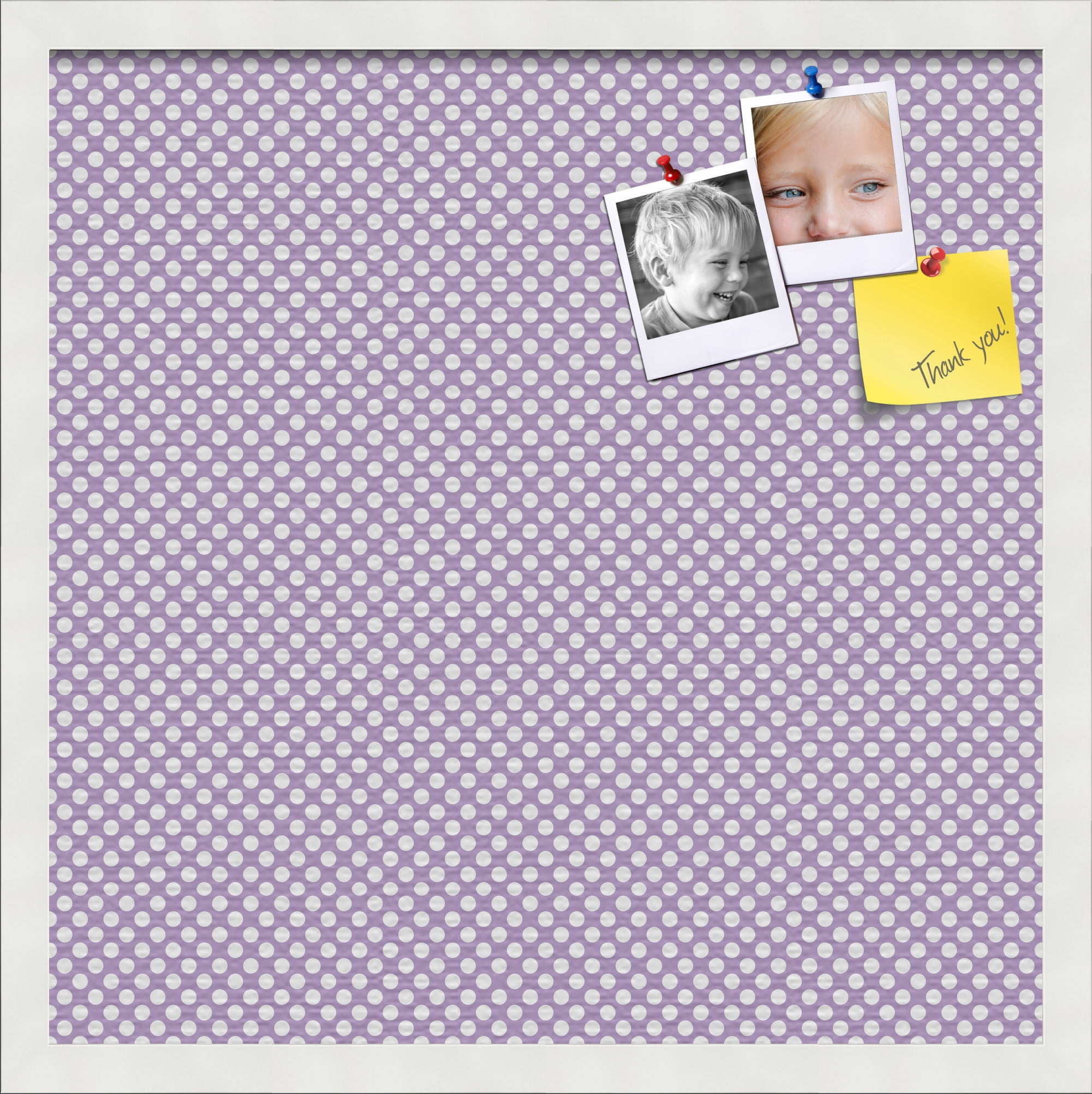 PinPix 20x20 Custom Cork Bulletin Board Purple Polka Dot Poster Board ...
