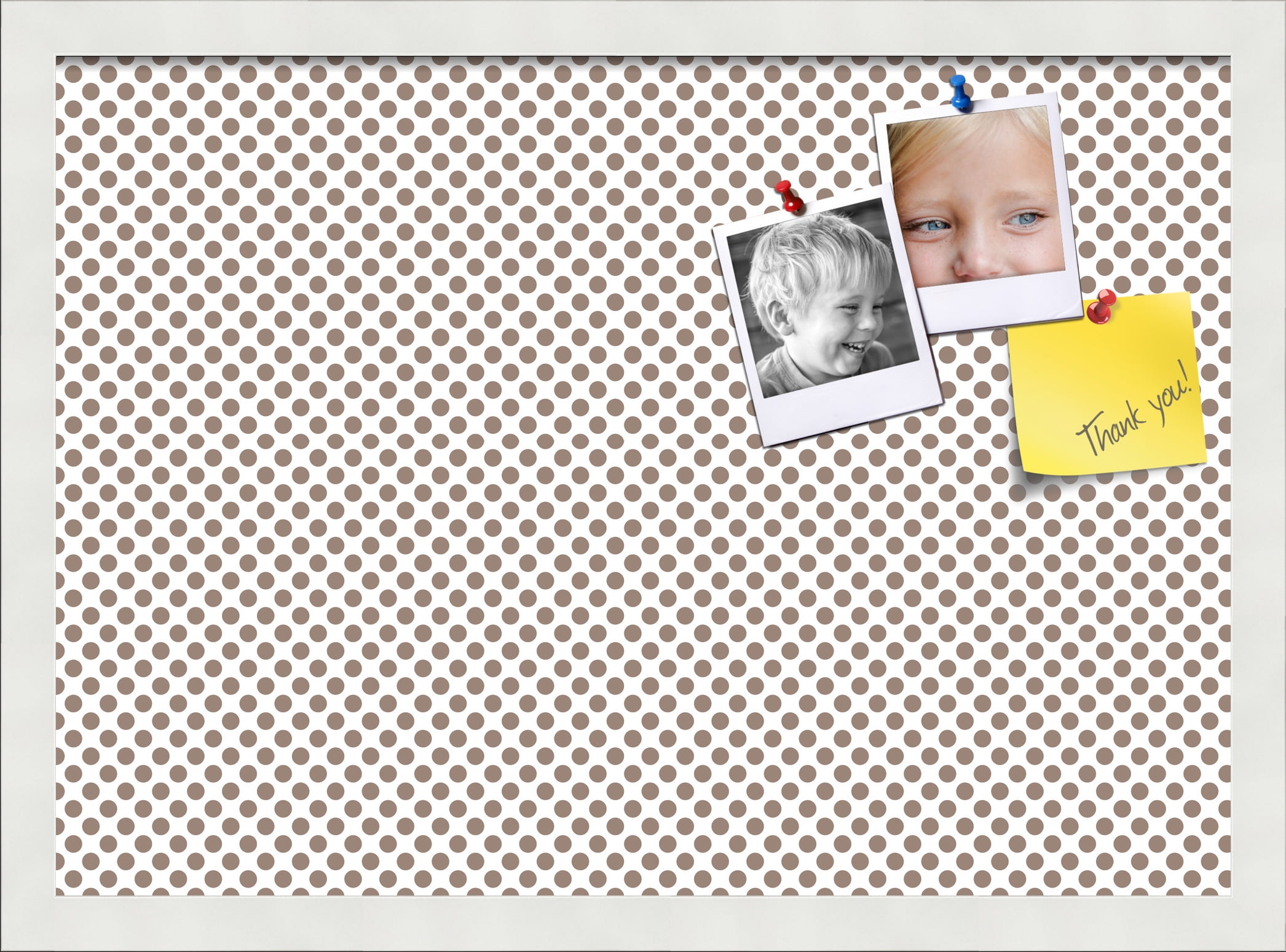 PinPix 21x15 Custom Cork Bulletin Board Light Brown Polka Dot Poster ...