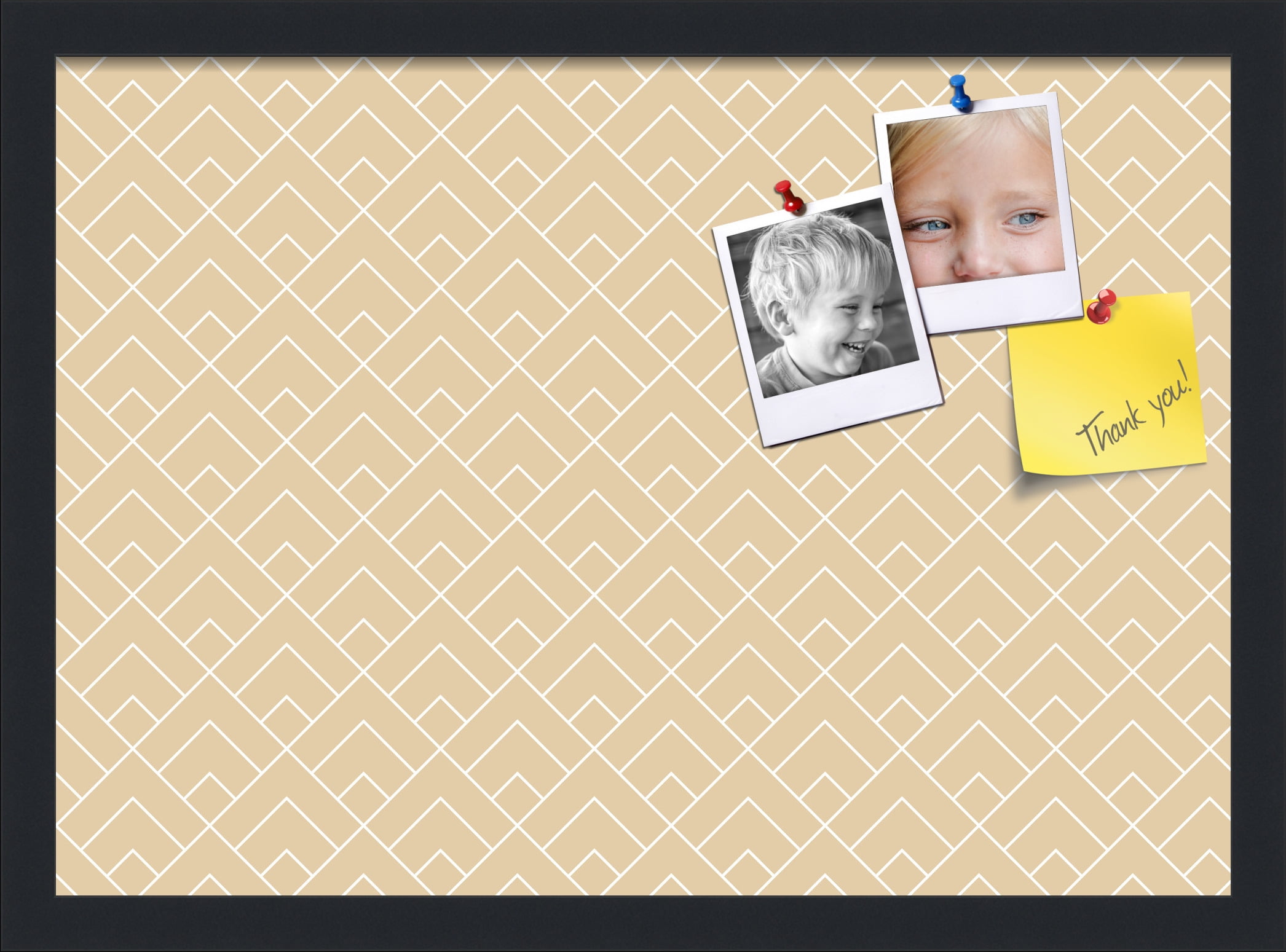 PinPix 21x15 Custom Cork Bulletin Board Peaks Modern Pattern Beige ...