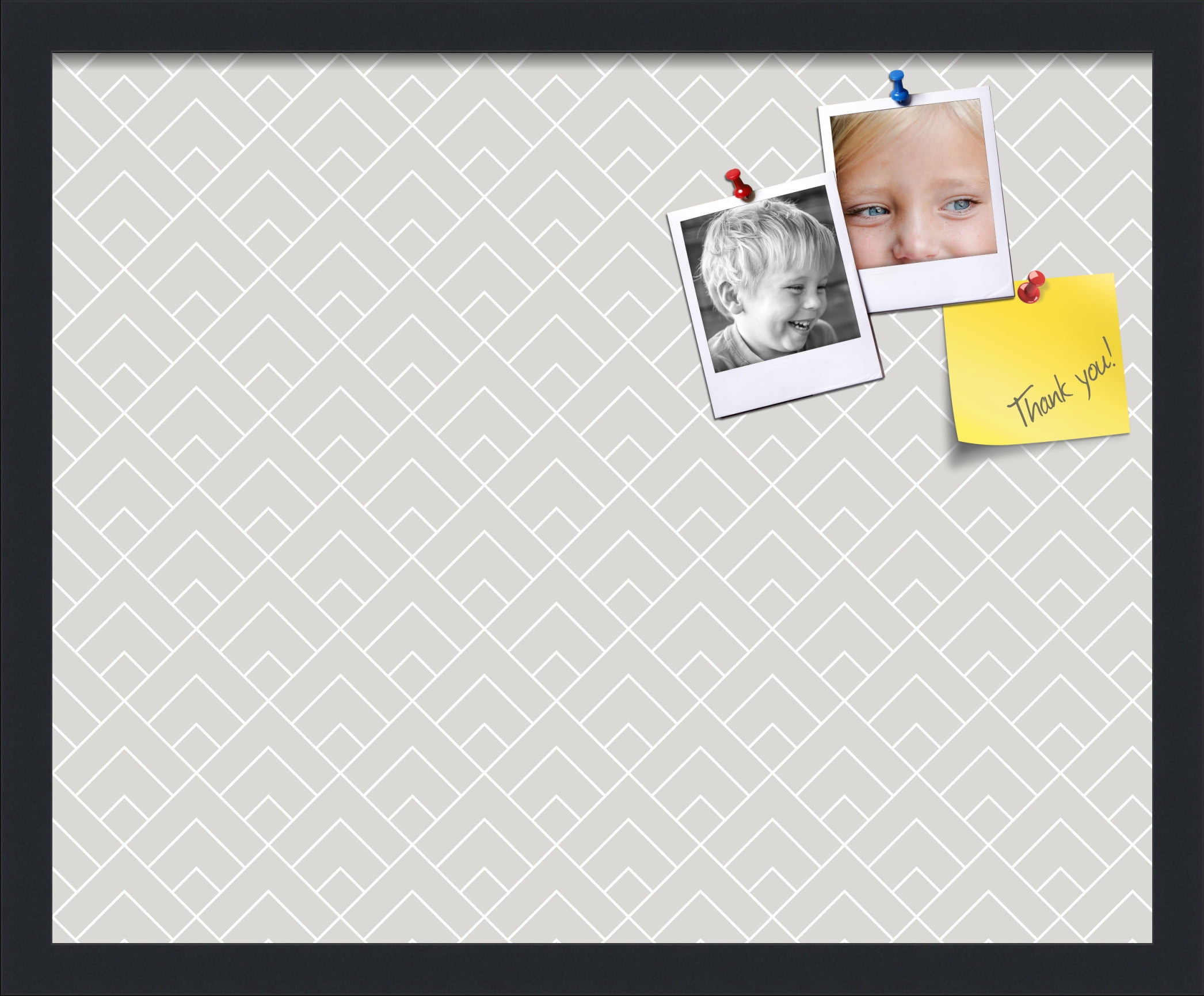 PinPix 21x17 Custom Cork Bulletin Board Peaks Modern Pattern Grey ...