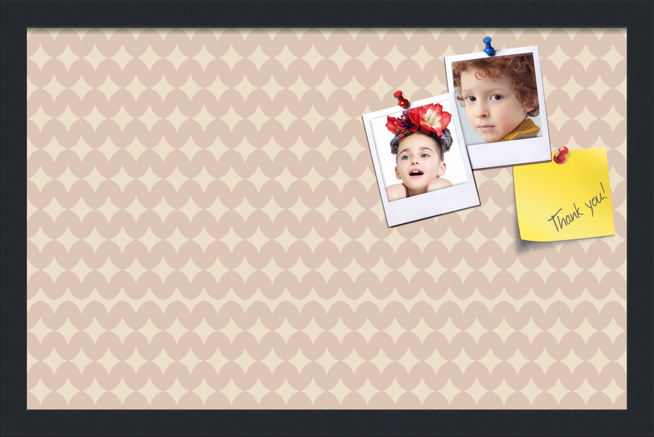 PinPix 22x14 Custom Cork Bulletin Board Light Pink Diamond Poster Board ...