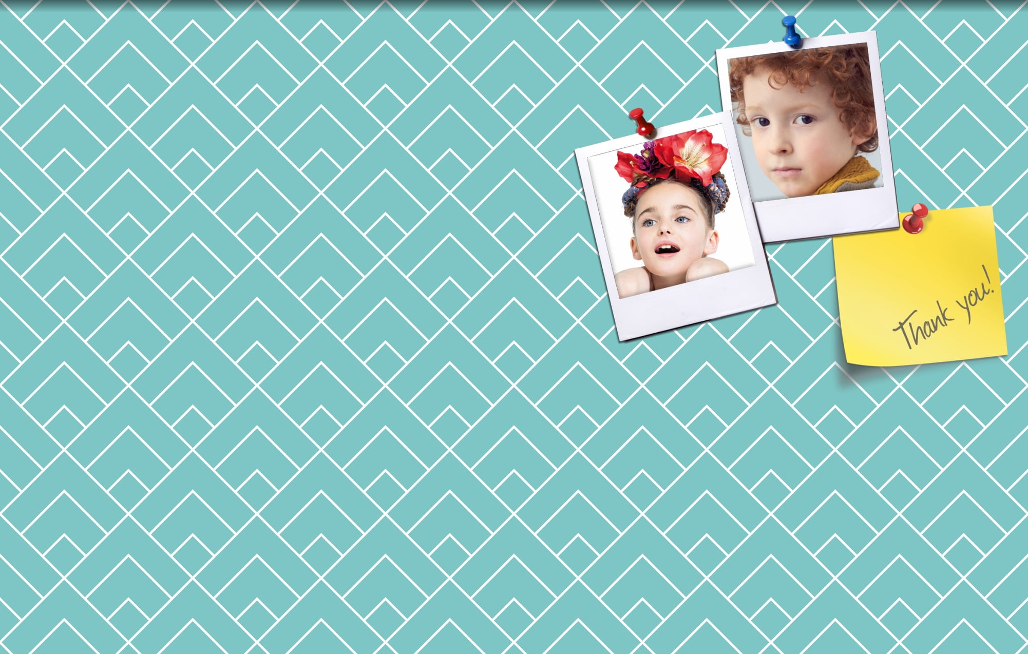 PinPix 22x14 Custom Cork Bulletin Board Peaks Modern Pattern Aqua ...
