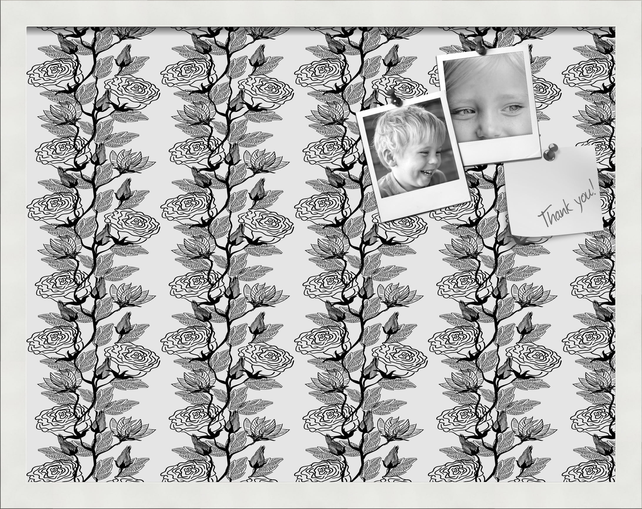 PinPix 22x17 Custom Cork Bulletin Board Floral design Secret Rose ...