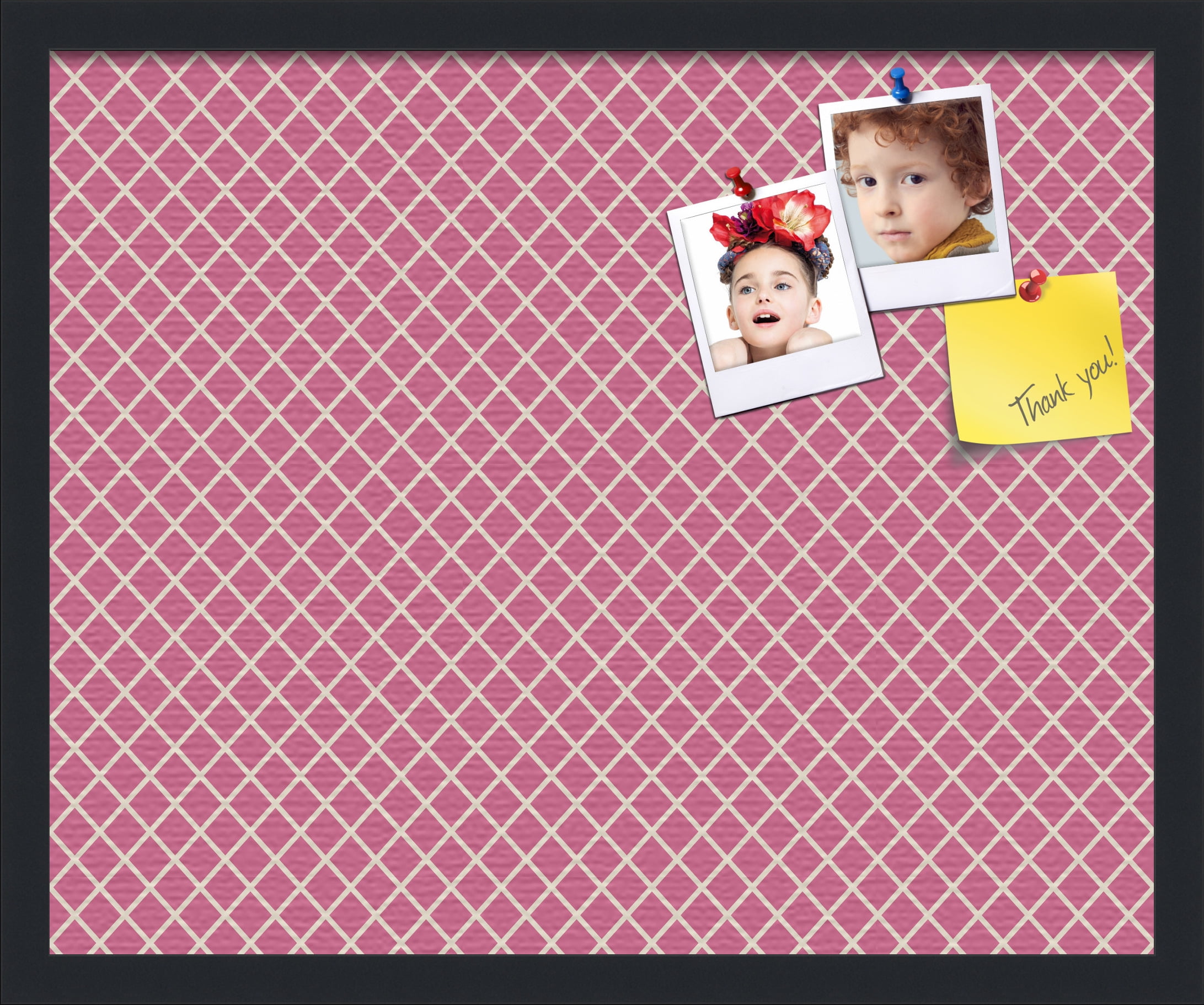 PinPix 22x18 Custom Cork Bulletin Board Hot Pink Diamond Poster Board ...
