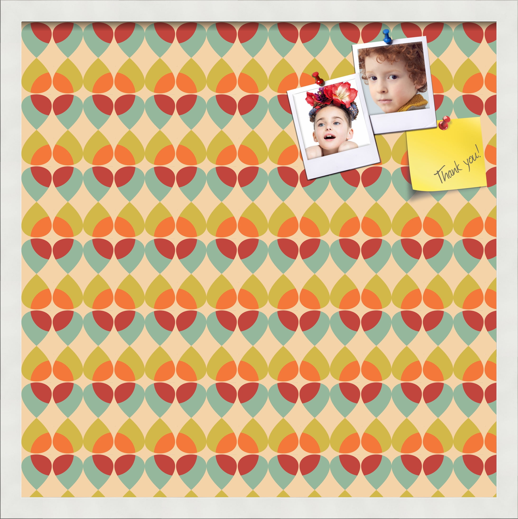 PinPix 22x22 Custom Cork Bulletin Board Kaliedescope Poster Board Has a ...