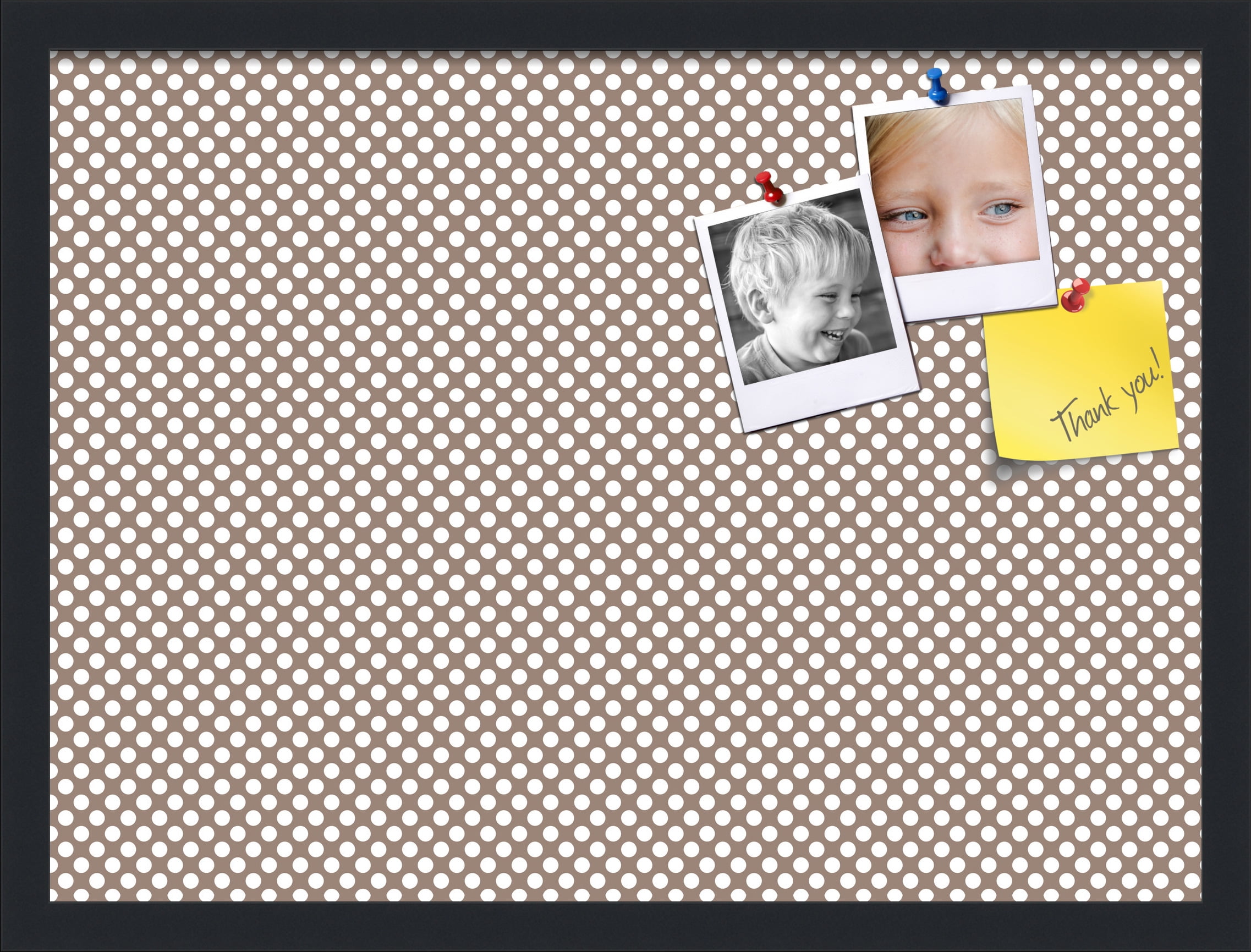 PinPix 23x17 Custom Cork Bulletin Board Brown Polka Dot Poster Board ...