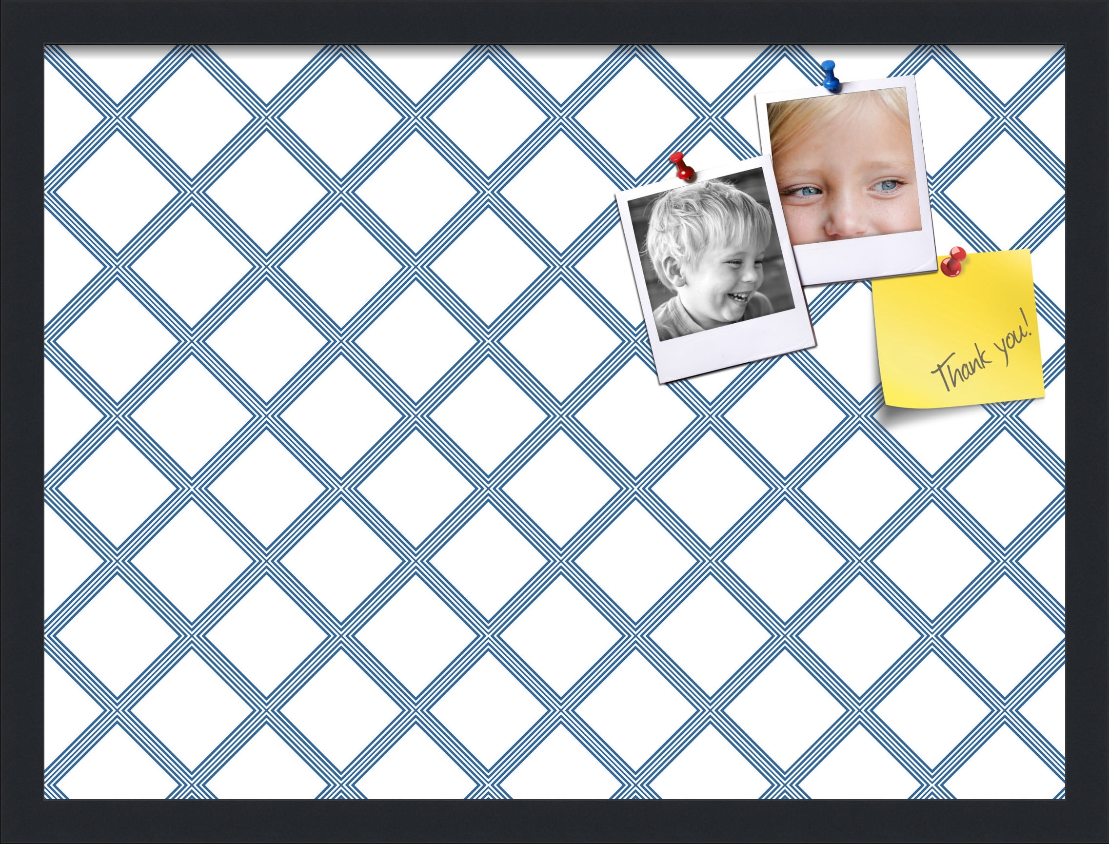 PinPix 23x17 Custom Cork Bulletin Board Diamond Modern Pattern Navy ...