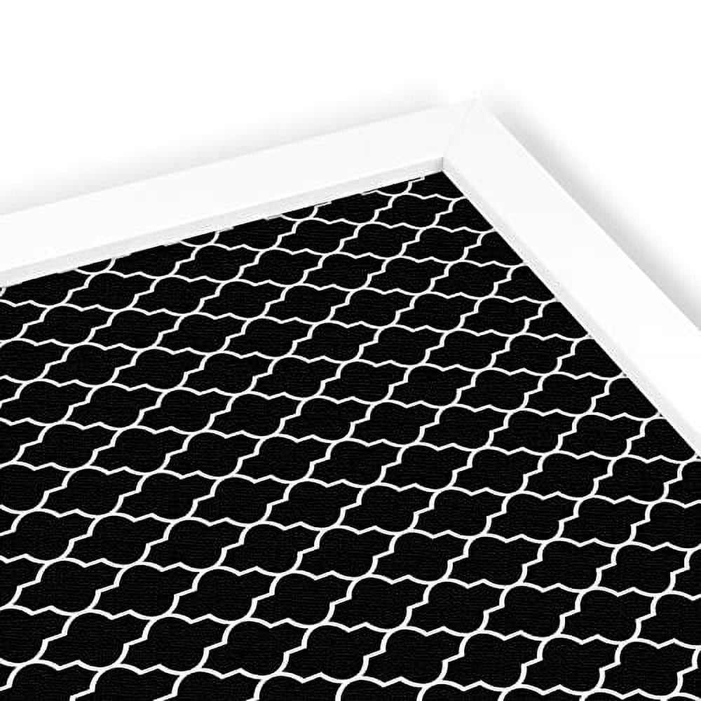 PinPix 24x12 Custom Cork Bulletin Board Quatrefoil Black Poster Board ...