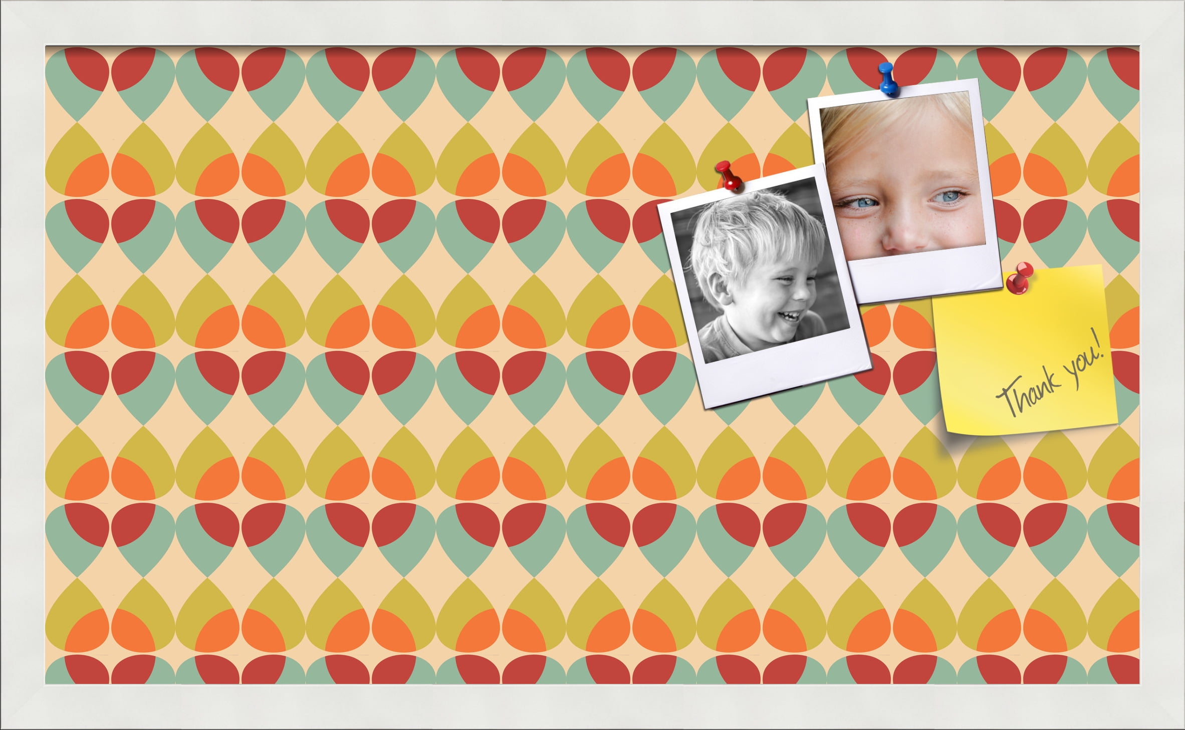 PinPix 24x14 Custom Cork Bulletin Board Kaliedescope Poster Board Has a ...