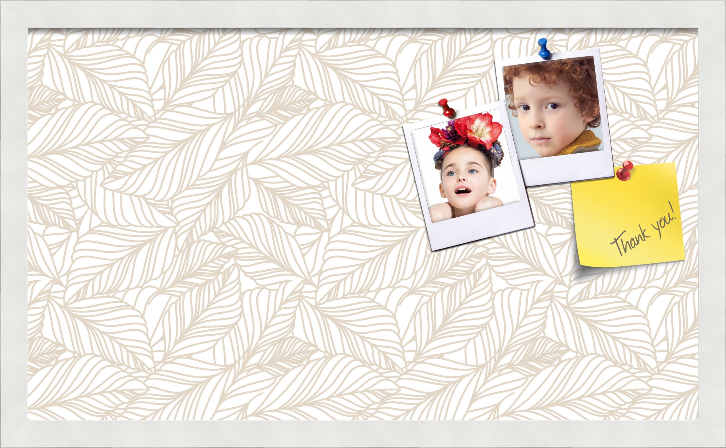 PinPix 24x14 Custom Cork Bulletin Board White Sand Poster Board Has a ...