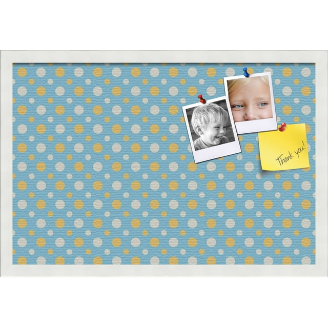 PinPix 24x16 Custom Cork Bulletin Board Blue - White Dots Poster Board ...