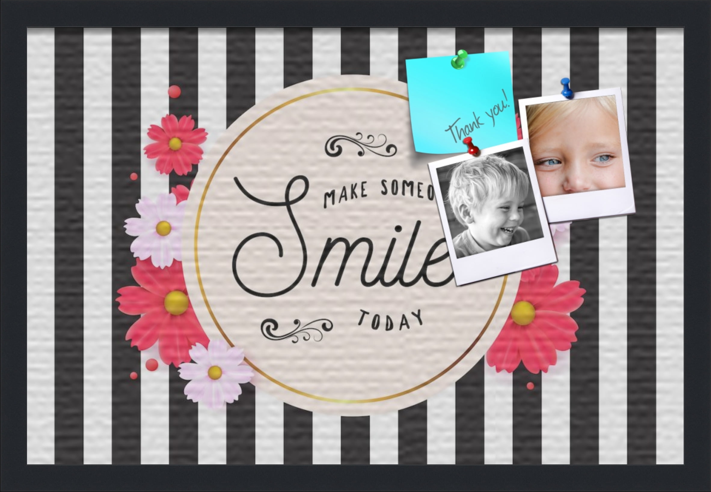 PinPix 24x16 Custom Cork Bulletin Board Make Someone Smile Poster Board ...