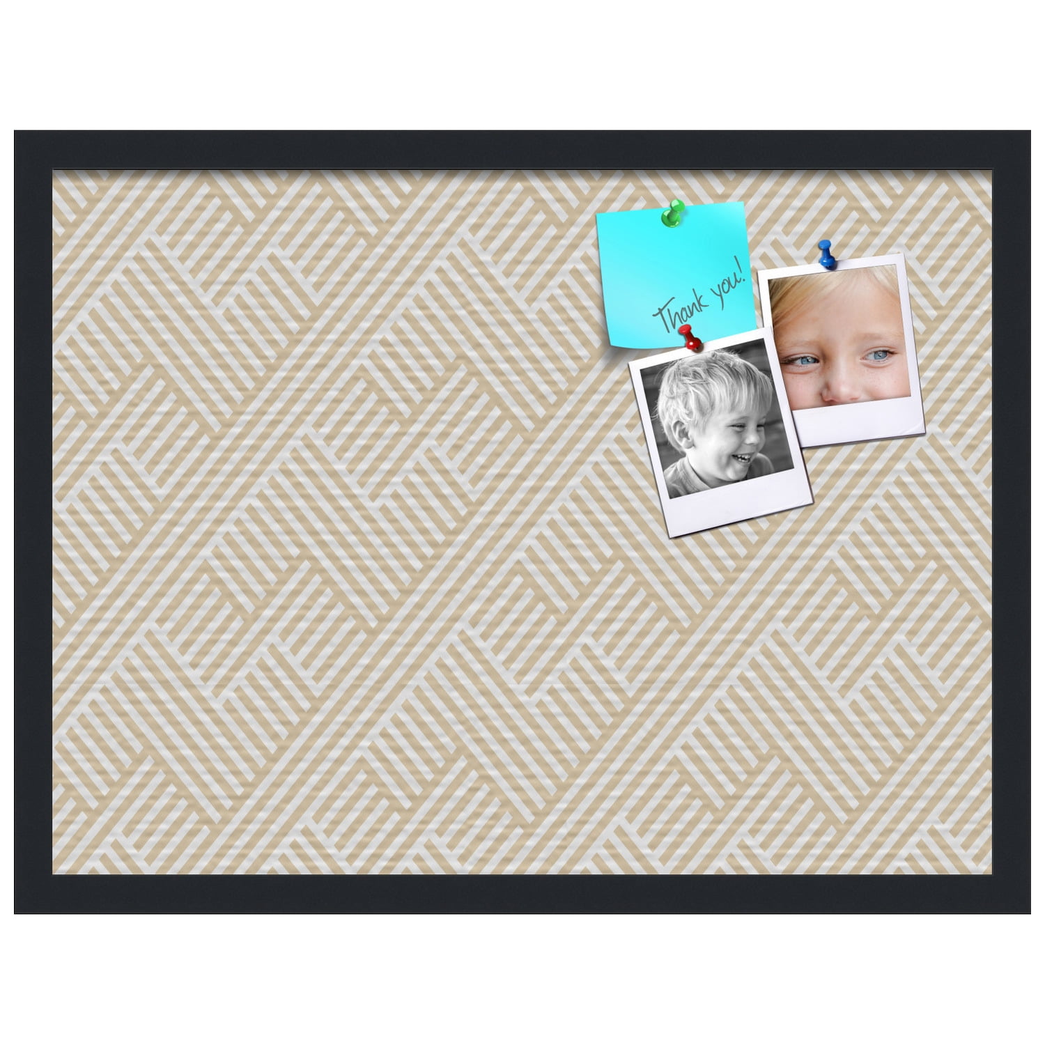 PinPix 24x18 Custom Cork Bulletin Board Modeco Zig Zag Beige Poster ...