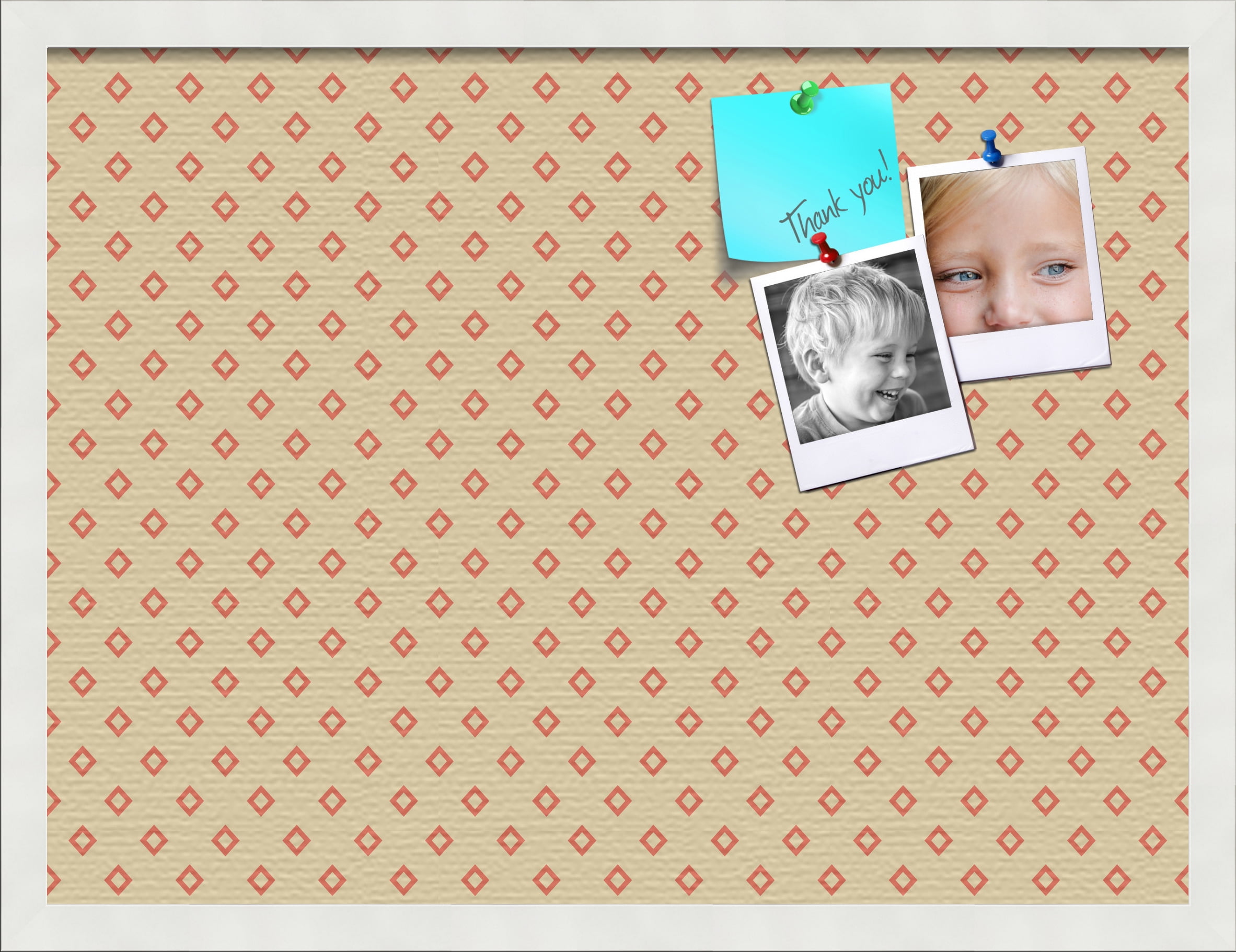 PinPix 24x18 Custom Cork Bulletin Board Red - Yellow Diamond Poster ...