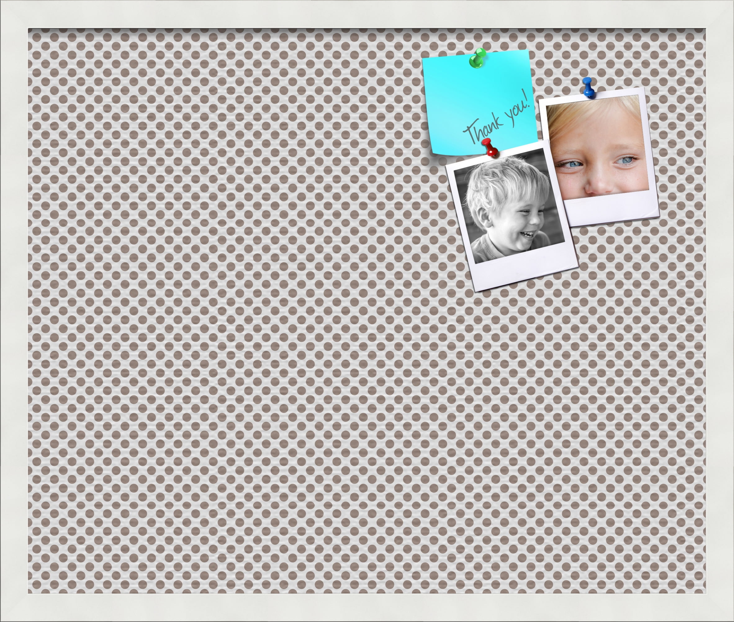 PinPix 24x20 Custom Cork Bulletin Board Light Brown Polka Dot Poster ...