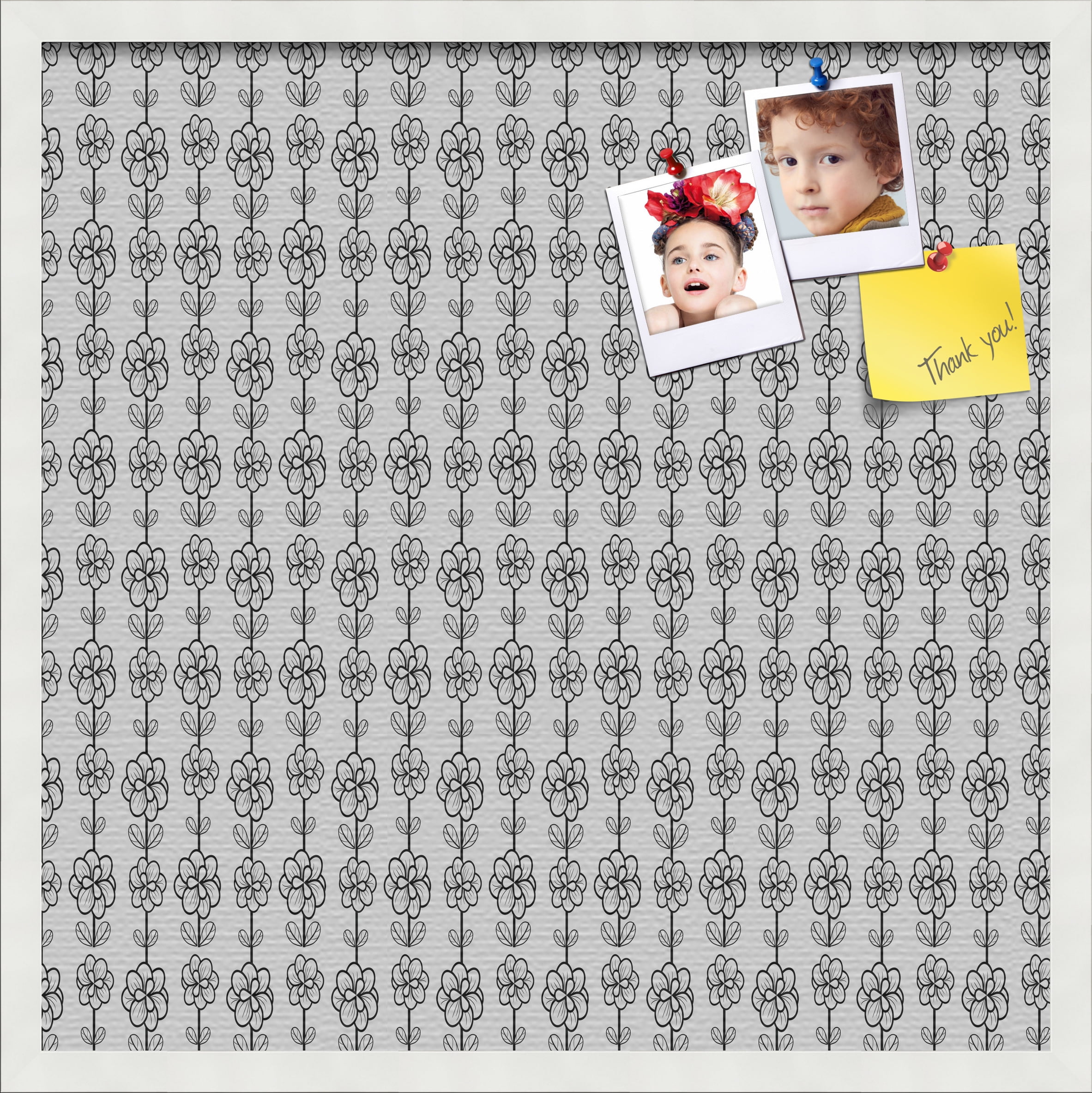 PinPix 24x24 Custom Cork Bulletin Board Floral design Perfect Blooms ...