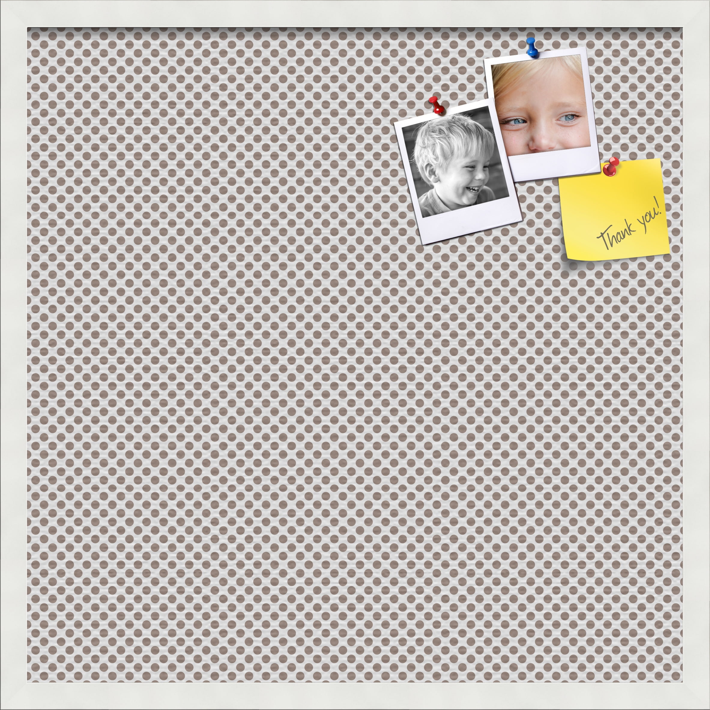 PinPix 24x24 Custom Cork Bulletin Board Light Brown Polka Dot Poster ...