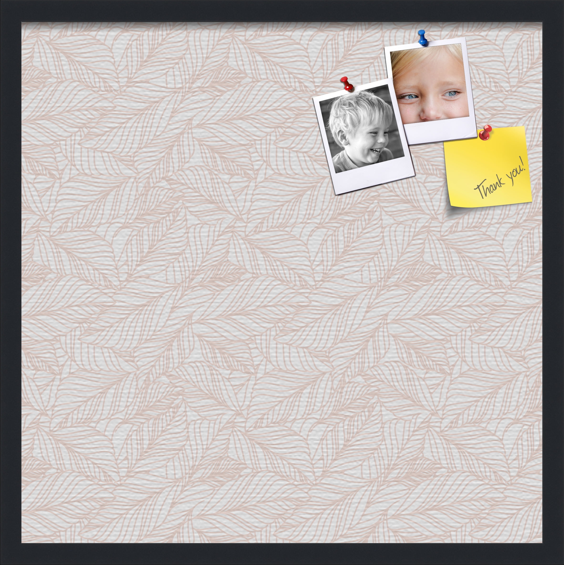 PinPix 24x24 Custom Cork Bulletin Board White Peach Poster Board Has a ...