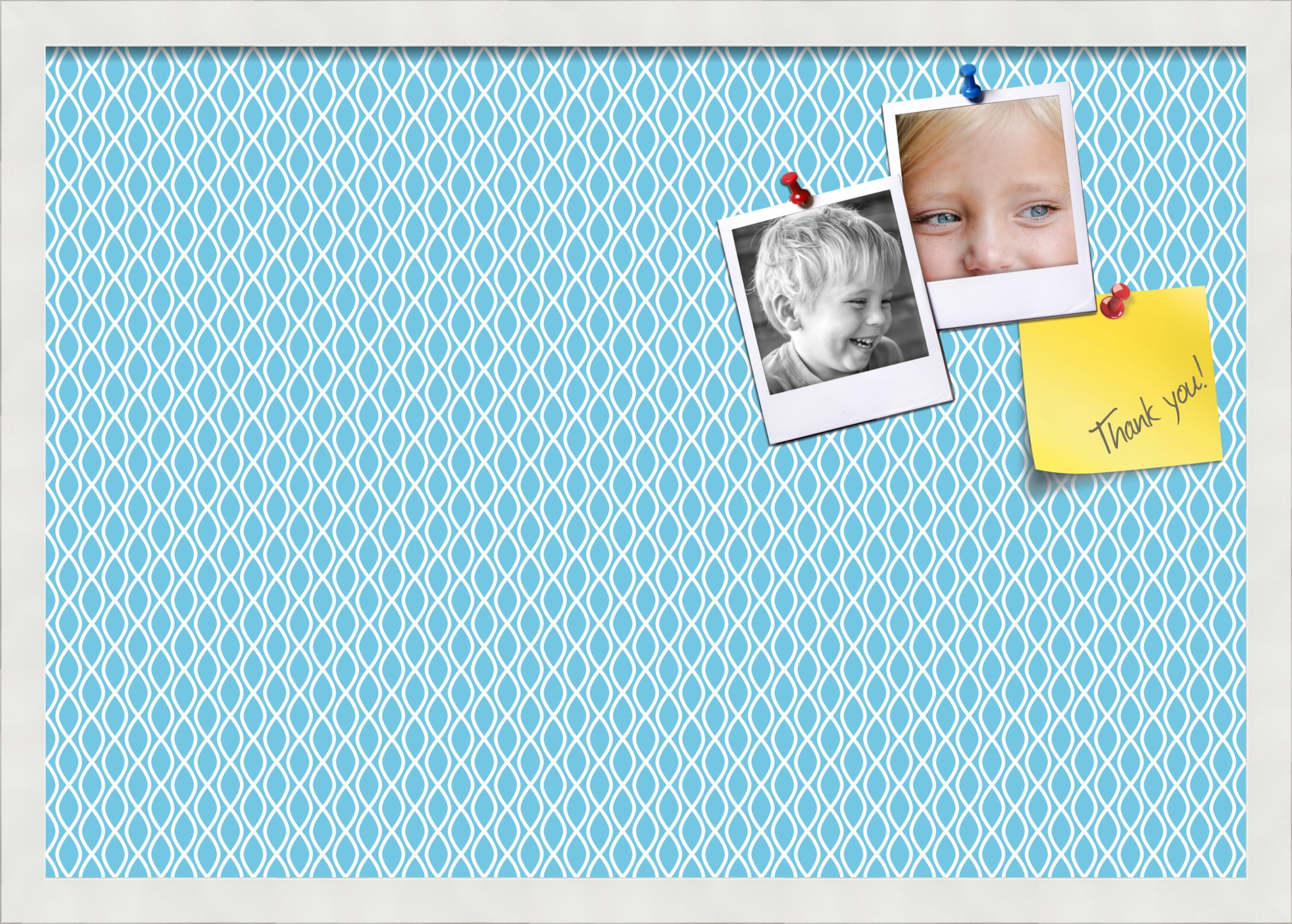 PinPix 26x18 Custom Cork Bulletin Board Sky Blue Waves Poster Board Has ...